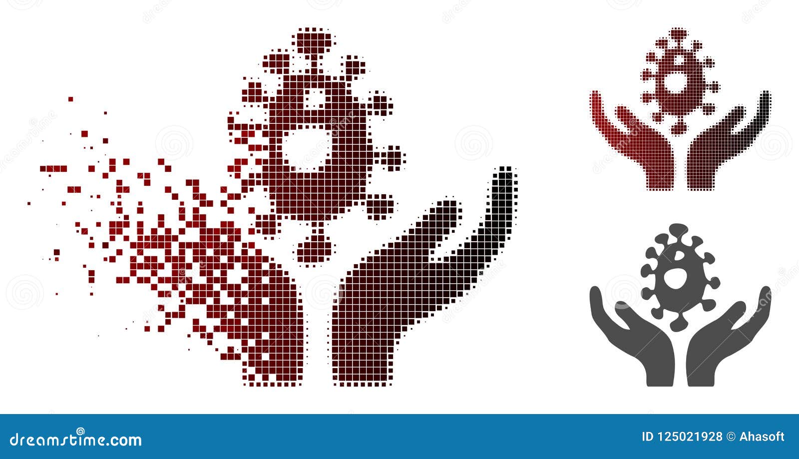 Dust Pixel Halftone Biotechnology Care Hands Icon Stock Vector ... Dust Pixel Halftone Biotechnology Care Hands Icon Stock Vector ...