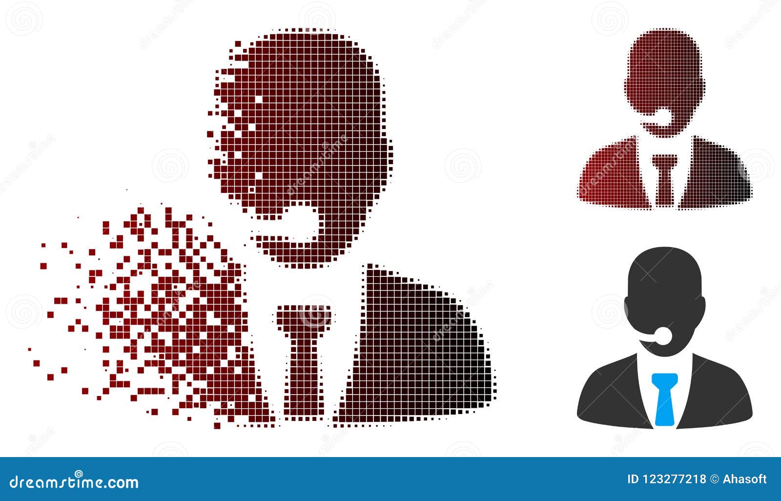 Dust Pixel Halftone Call Center Manager Icon Stock Vector ... Dust Pixel Halftone Call Center Manager Icon Stock Vector ...