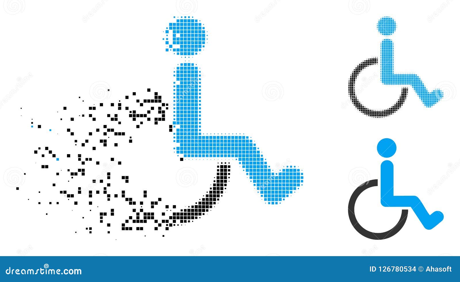 Dust Pixel Halftone Disabled Person Icon Stock Vector - Illustration of ... Dust Pixel Halftone Disabled Person Icon Stock Vector - Illustration of ...