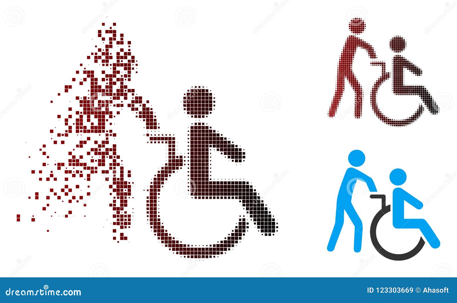 Dust Pixel Halftone Disabled Person Transportation Icon Stock Vector ... Dust Pixel Halftone Disabled Person Transportation Icon Stock Vector ...