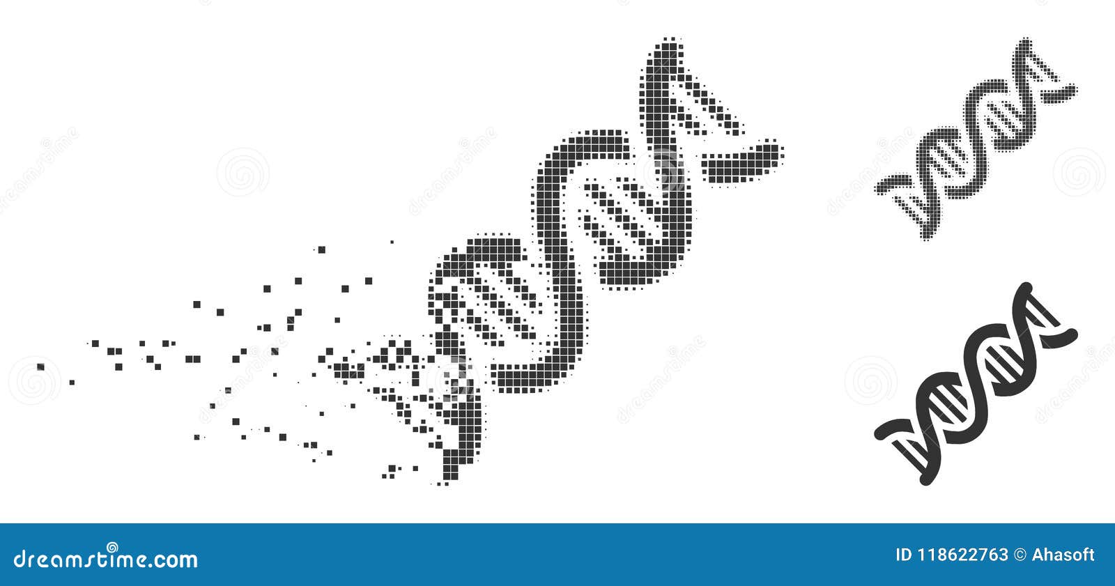 Dust Pixel Halftone DNA Spiral Icon Stock Vector - Illustration of flat ...