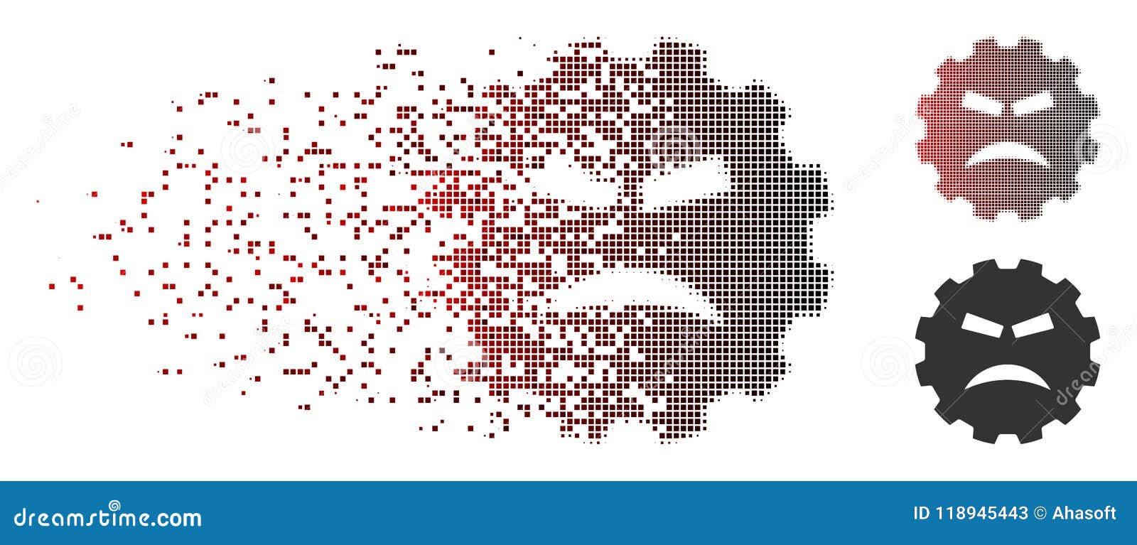 Dust Pixel Halftone Furious Smiley Gear Icon Stock Vector ... Dust Pixel Halftone Furious Smiley Gear Icon Stock Vector ...