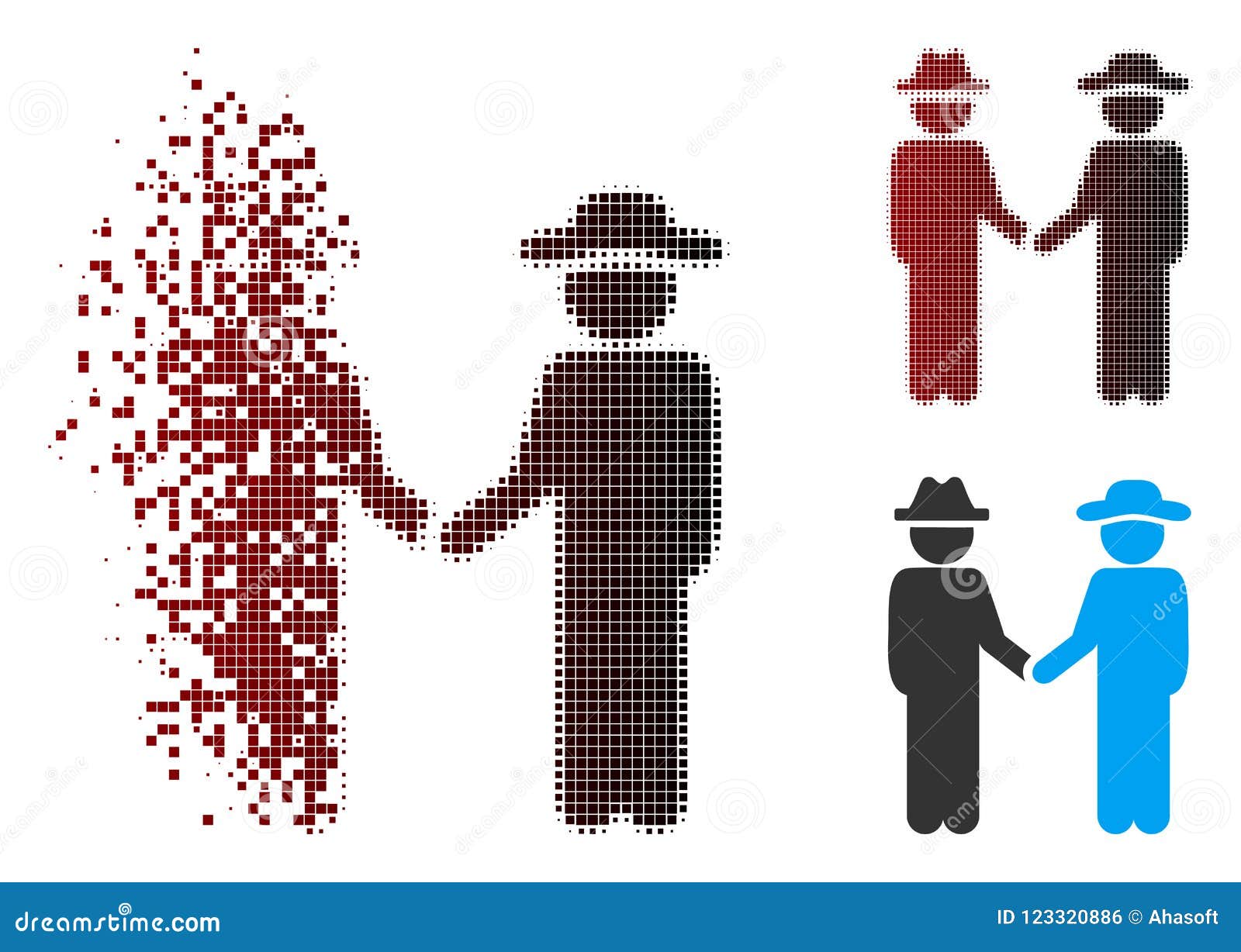 Dust Pixel Halftone Gentleman Handshake Icon Stock Vector ... Dust Pixel Halftone Gentleman Handshake Icon Stock Vector ...