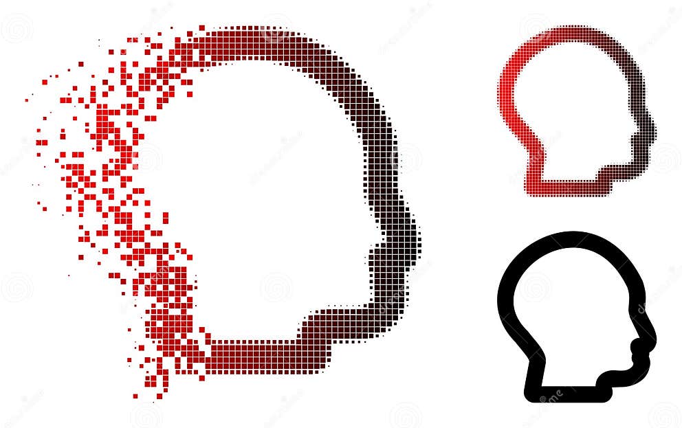Dust Pixel Halftone Head Profile Icon Stock Vector - Illustration of ... Dust Pixel Halftone Head Profile Icon Stock Vector - Illustration of ...