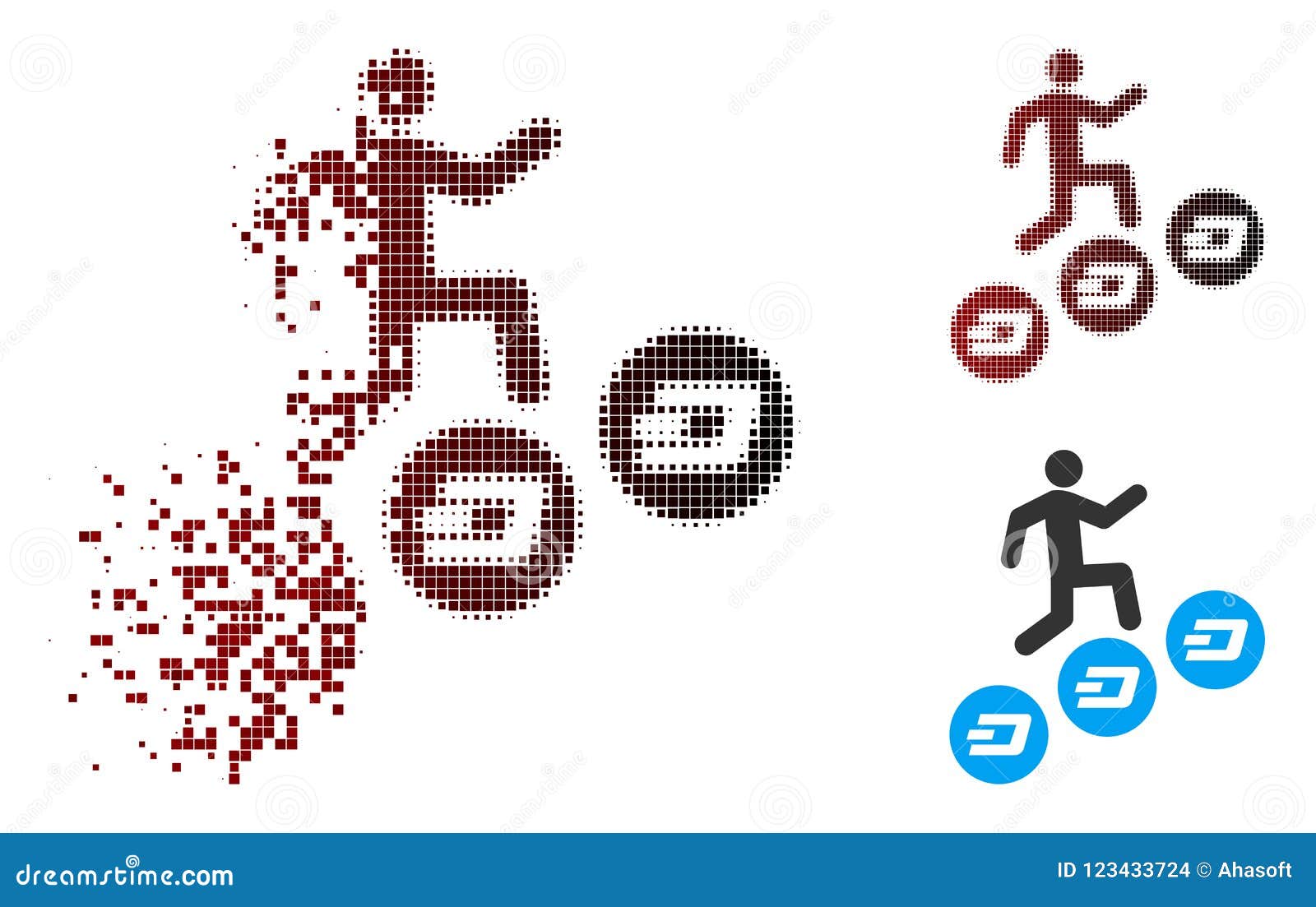 Dust Pixel Halftone Man Climb Dash Coins Icon Stock Vector ... Dust Pixel Halftone Man Climb Dash Coins Icon Stock Vector ...