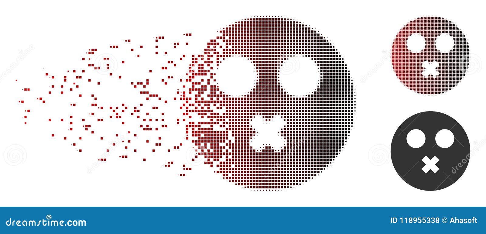 Dust Pixel Halftone Mute Smiley Icon Stock Vector - Illustration of ...
