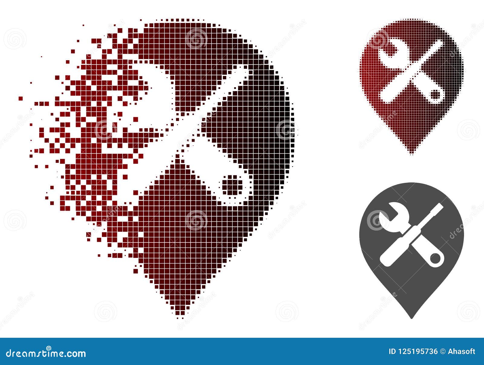 Dust Pixel Halftone Repair Tools Map Marker Icon Stock Vector ... Dust Pixel Halftone Repair Tools Map Marker Icon Stock Vector ...