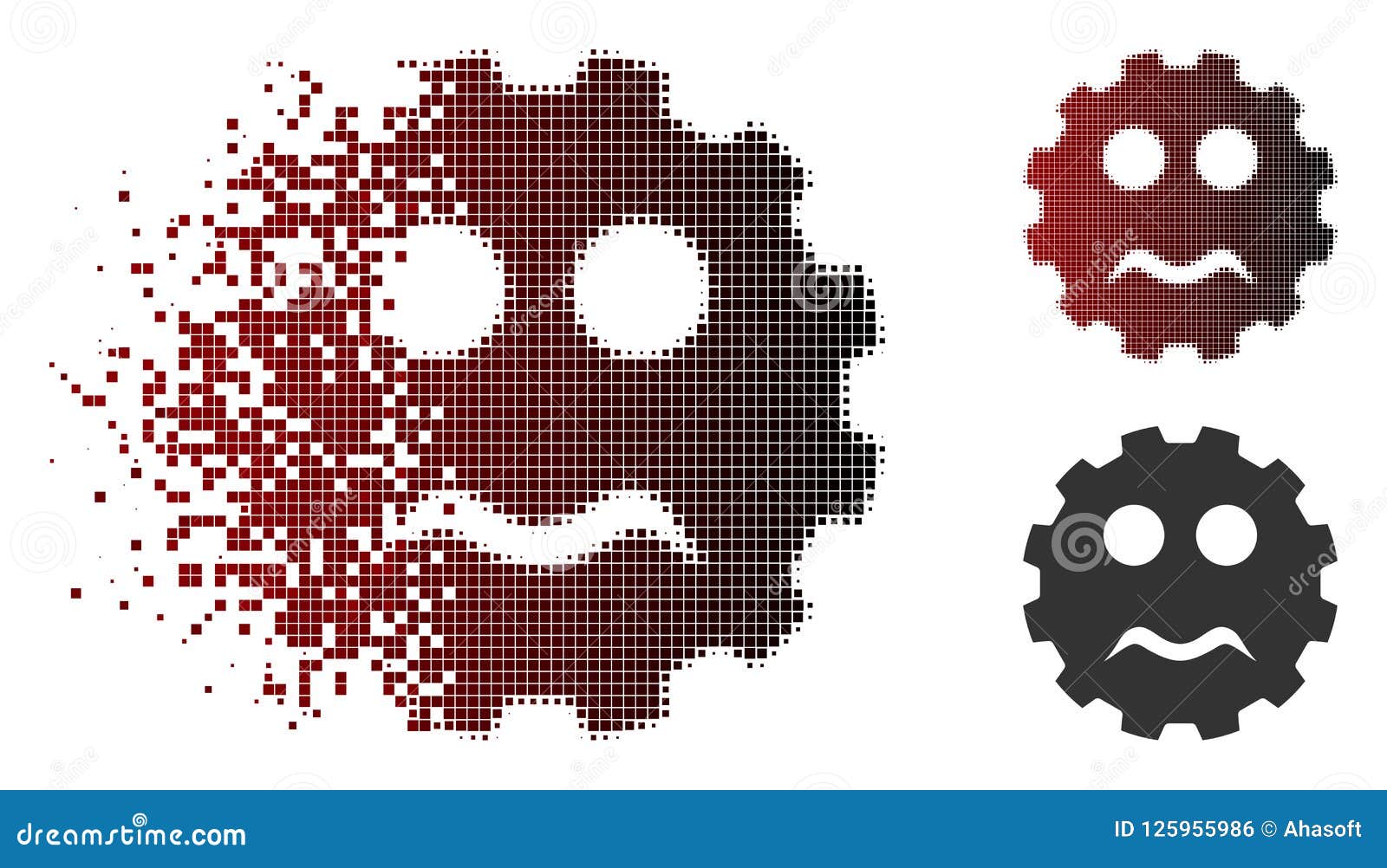 Dust Pixel Halftone Serious Smiley Gear Icon Stock Vector ... Dust Pixel Halftone Serious Smiley Gear Icon Stock Vector ...