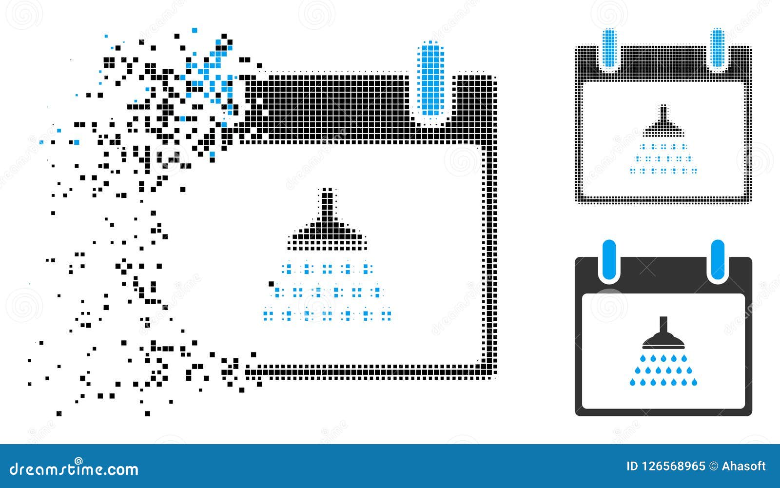 Dust Pixel Halftone Shower Calendar Day Icon Stock Vector ... Dust Pixel Halftone Shower Calendar Day Icon Stock Vector ...