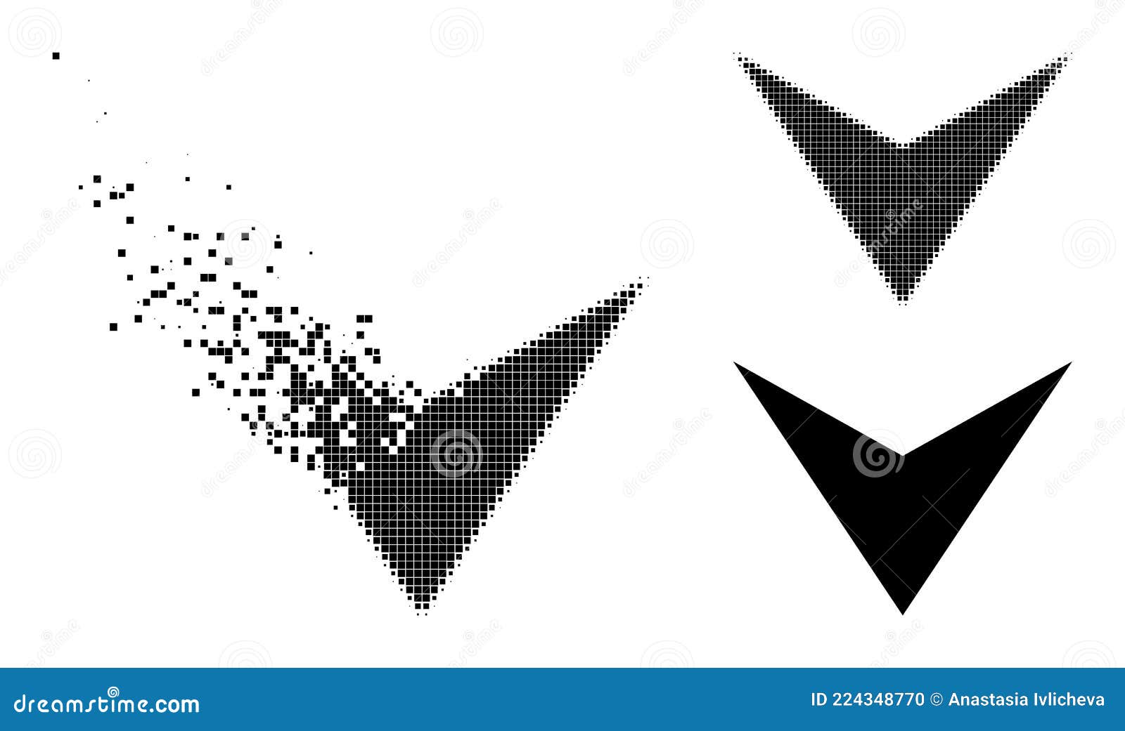 Pixel Arrowhead Left-Up Mosaic Icons Vector Illustration ...