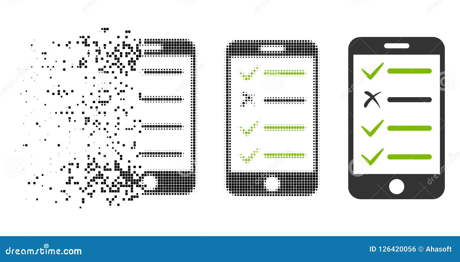 Dust Pixelated Halftone Mobile Checklist Icon Stock Vector ...