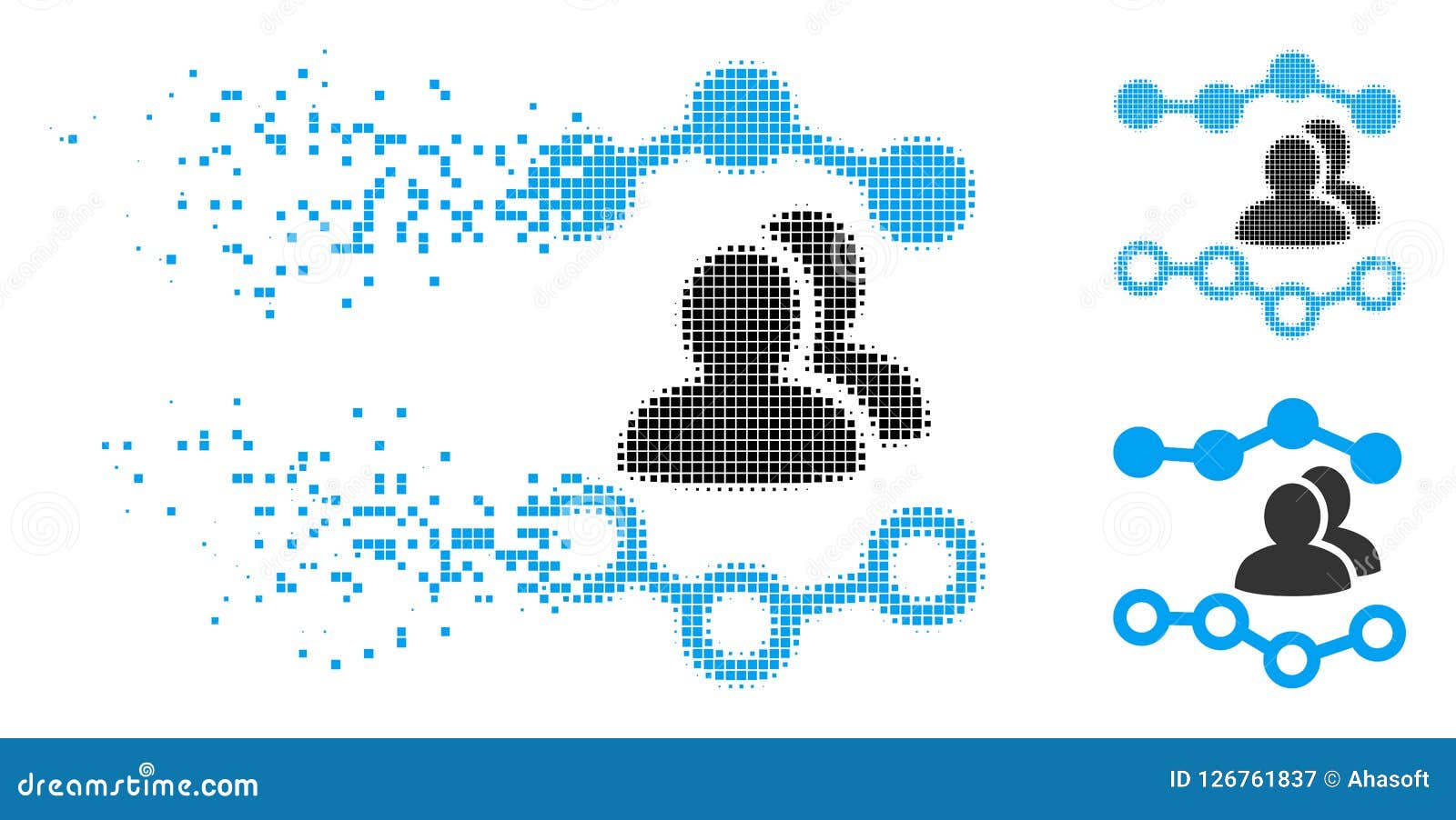 Dust Pixelated Halftone People Charts Icon Stock Vector - Illustration ...