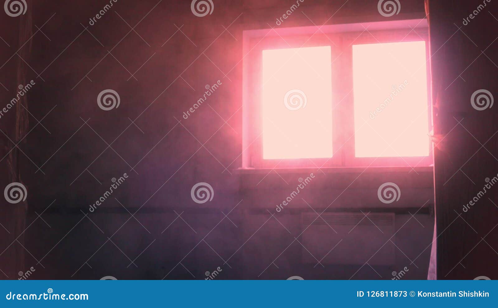 Dust in the Room during Construction. Red Light from Window Stock Video ...