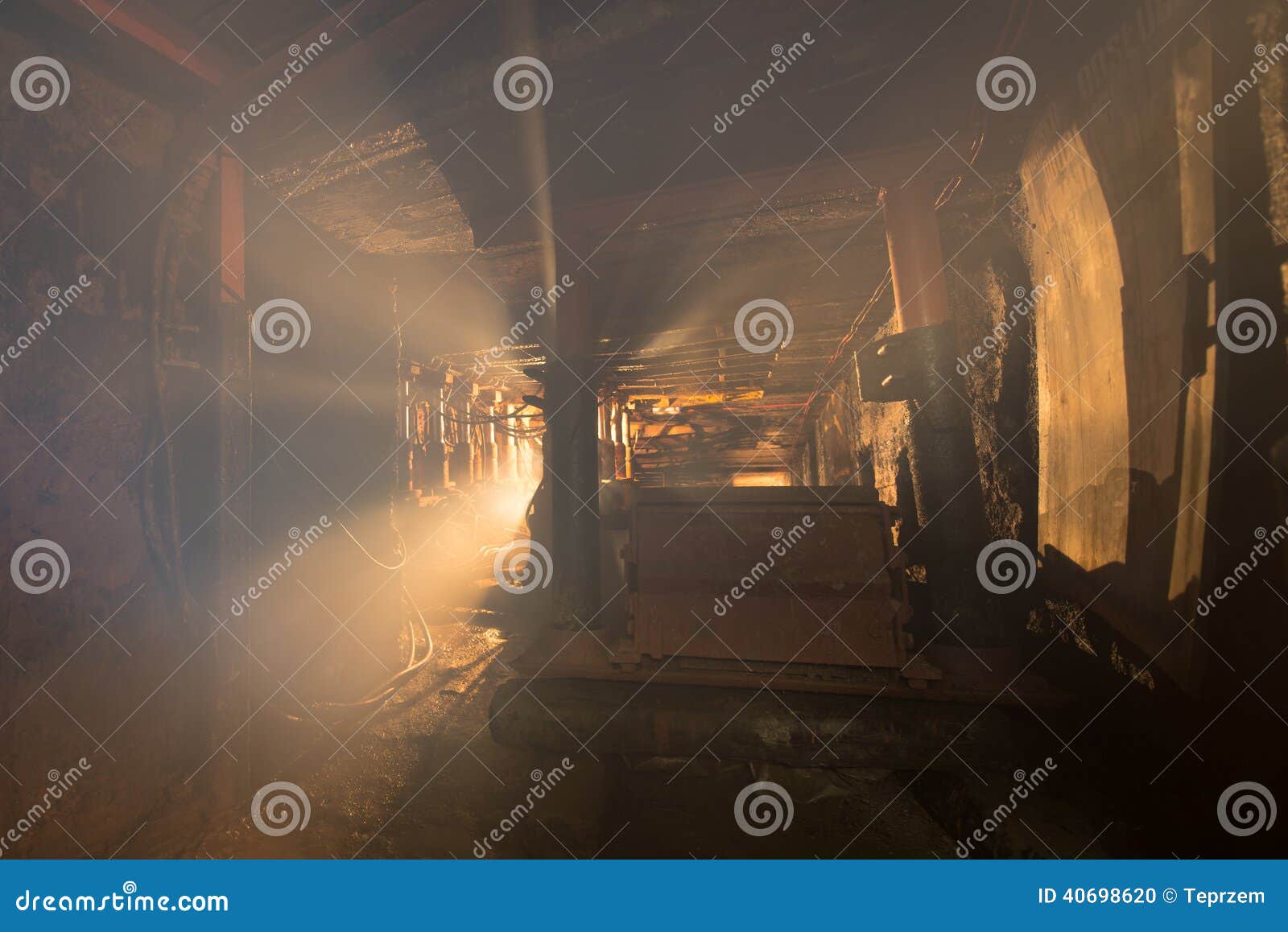 Dust and Smoke in Coal Mine Stock Photo - Image of passageway, energy ...
