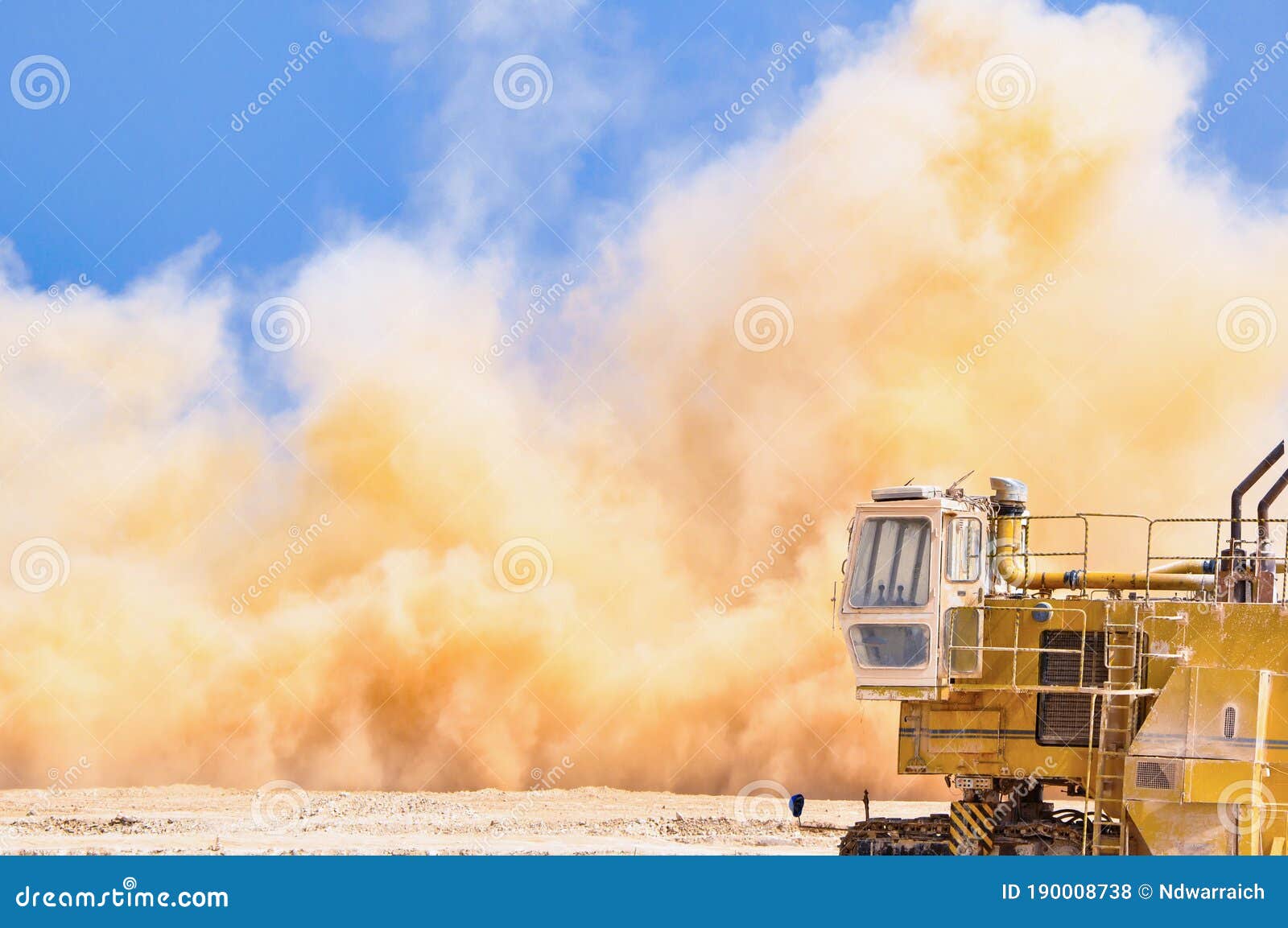 Dust Storm after Detonator Blasting on the Construction Site in the ...