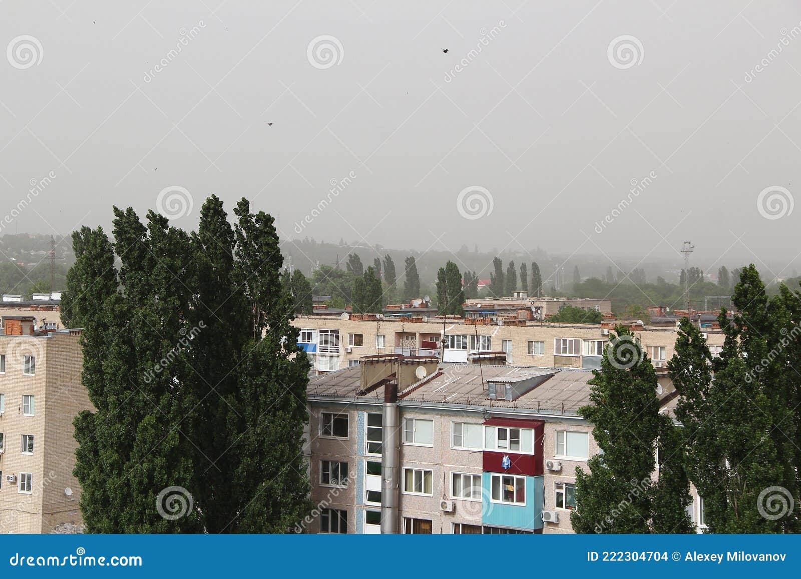 Dust Storm Over the City and the Dust Pollution Stock Photo - Image of ...