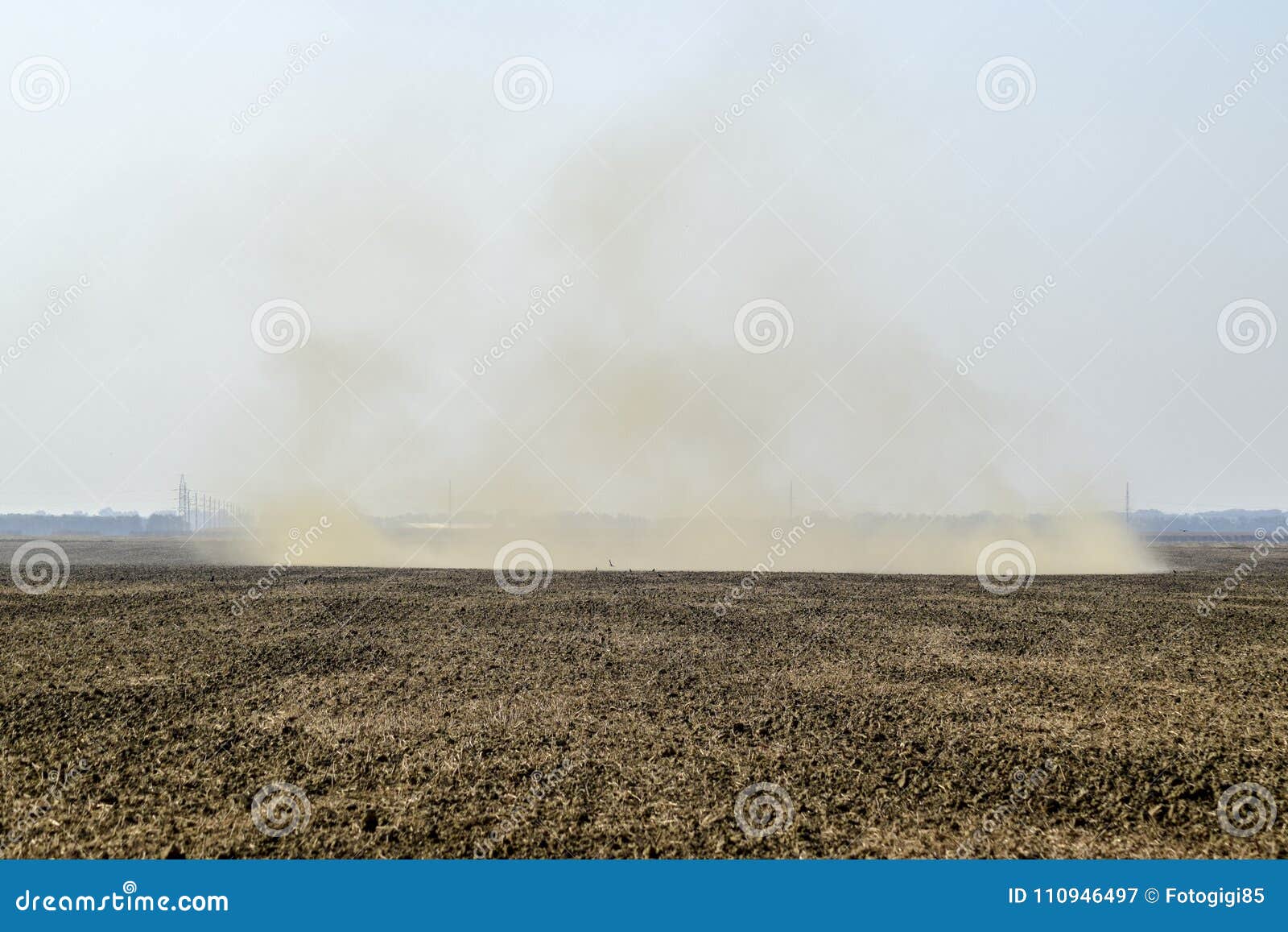 Dust Storm. Tornado in the Field. Clubs of Dust. Stock Image - Image of ...