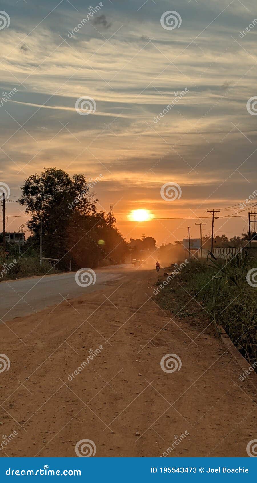 Dust and Sunset stock image. Image of light, yellow - 195543473