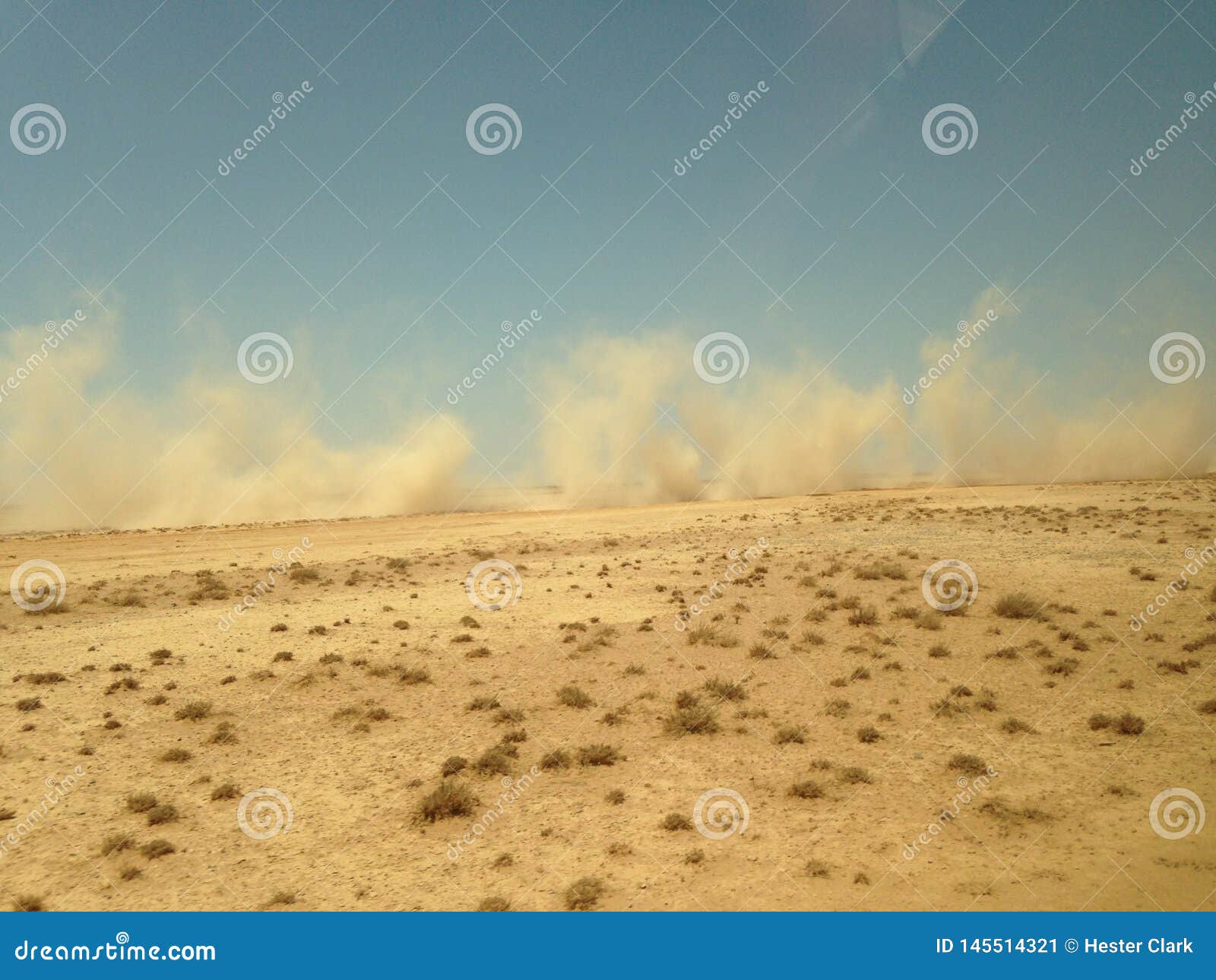 Dust Thrown Up by Car, Floating in Jordanian Desert Stock Image - Image ...
