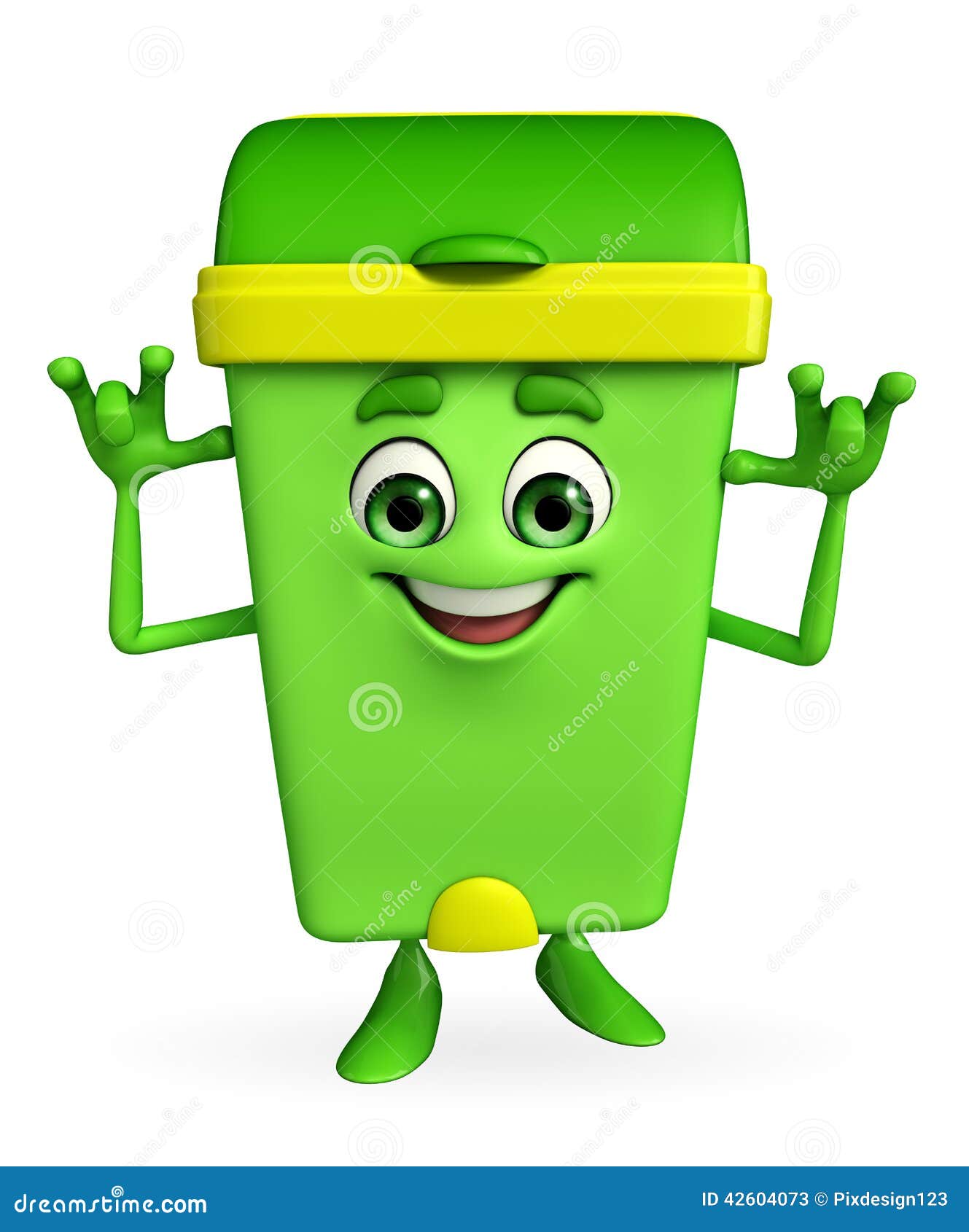 Dustbin Character with Teasing Pose Stock Illustration - Illustration ...