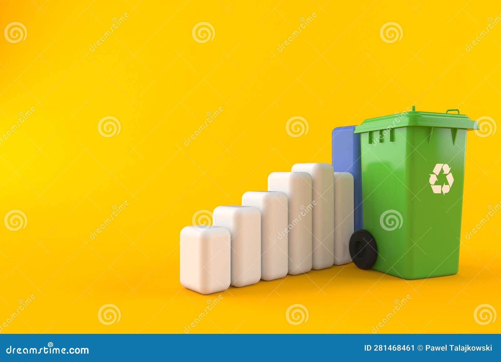 Dustbin with chart stock illustration. Illustration of waste - 281468461