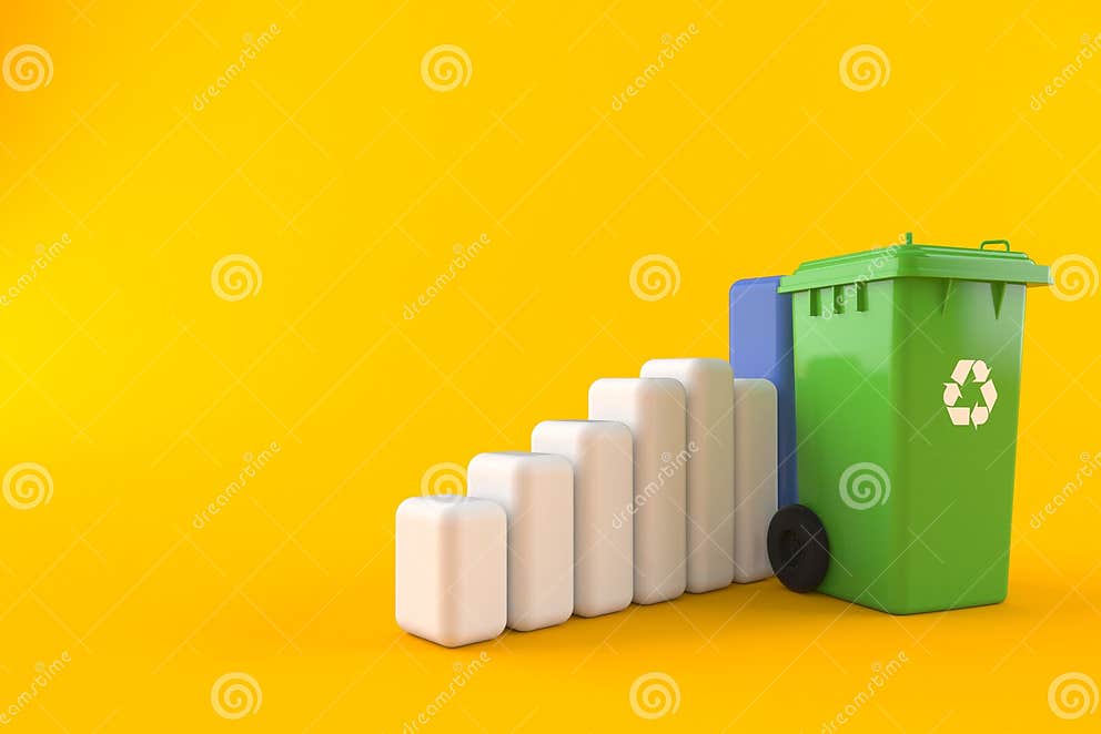 Dustbin with chart stock illustration. Illustration of waste - 281468461