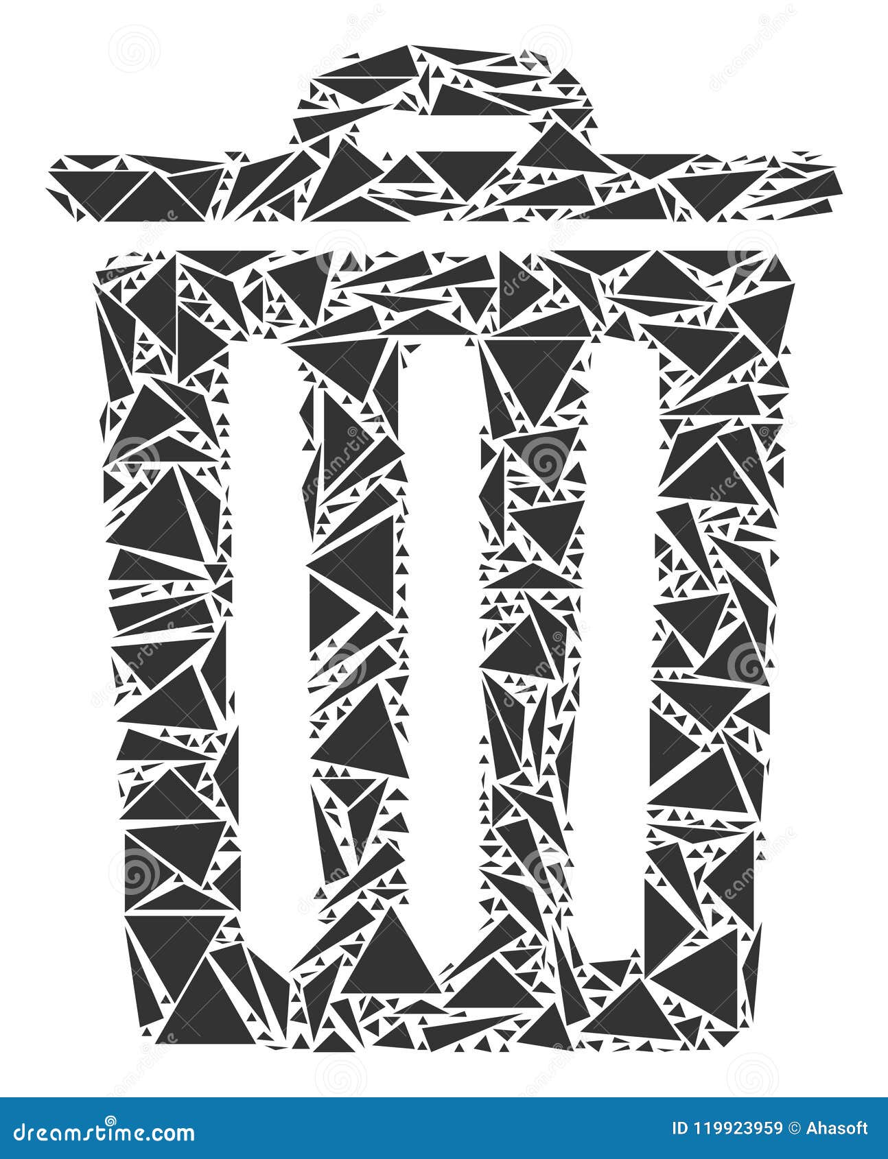 Dustbin Mosaic of Triangles Stock Vector - Illustration of ashcan ...