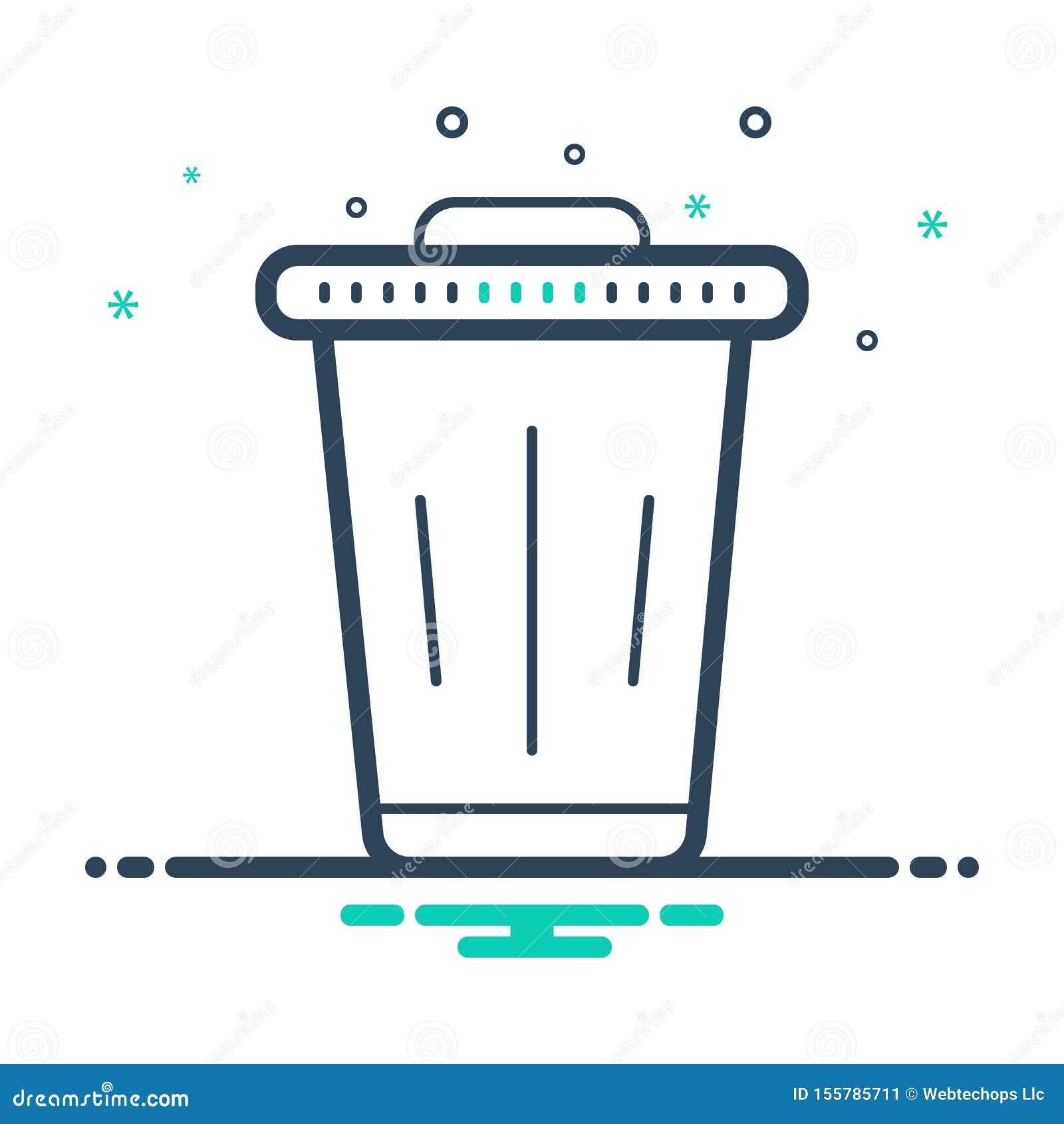 Black Mix Icon for Dustbin, Trash and Clean Stock Vector - Illustration ...