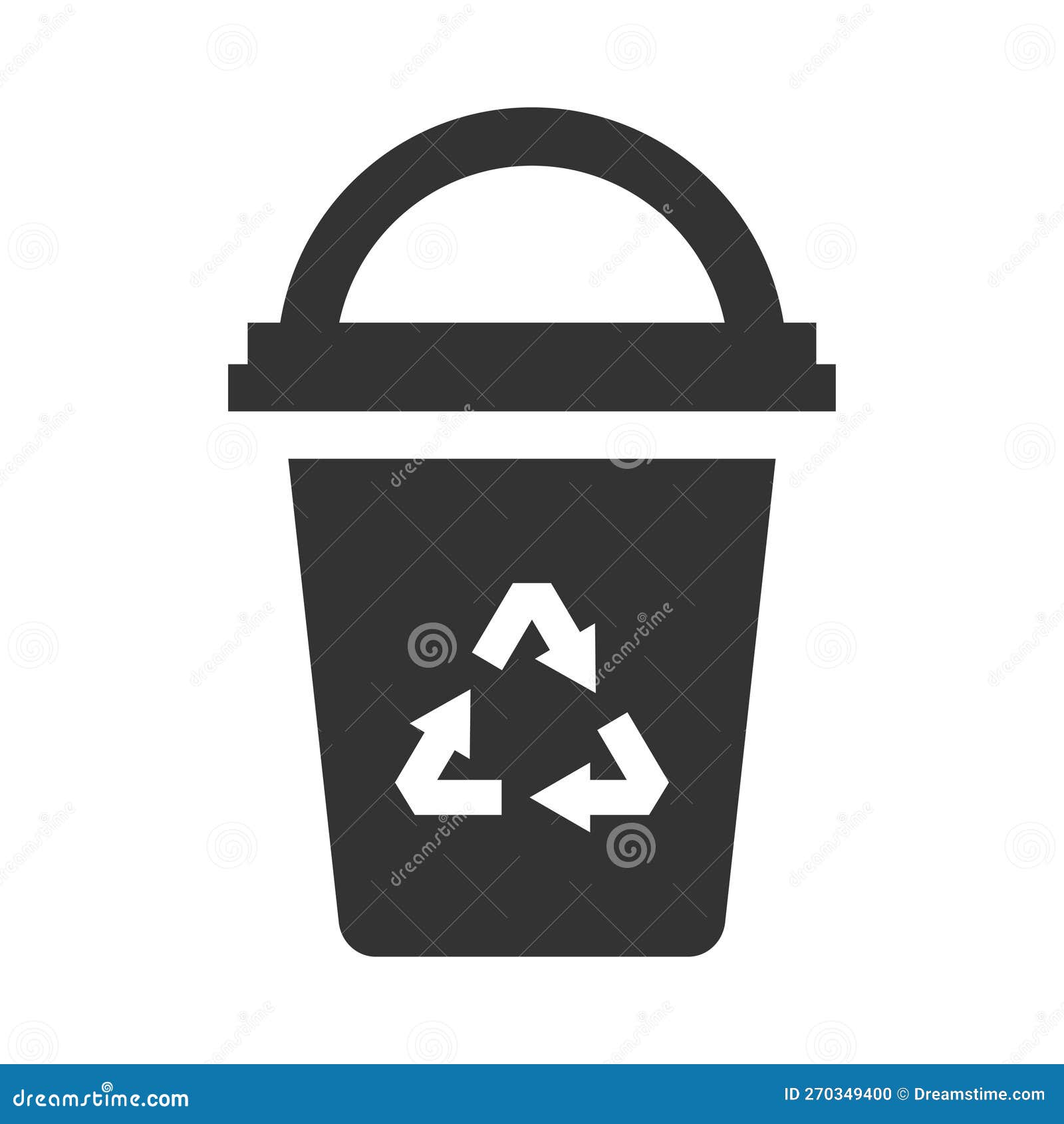 Dustbin, garbage icon stock vector. Illustration of stationery - 270349400