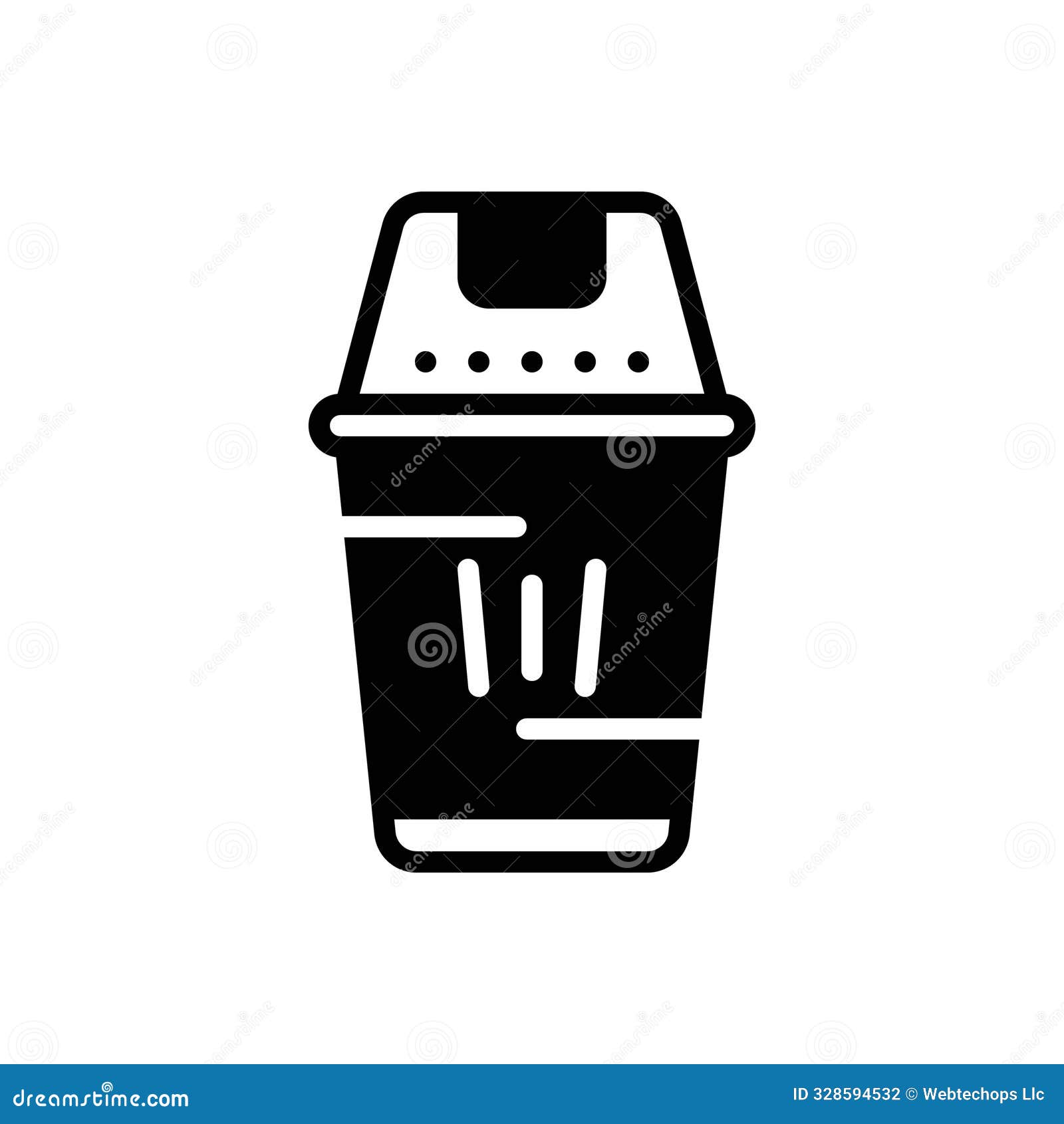 Black Solid Icon for Dustbin, Garbage and Wastebasket Stock ...