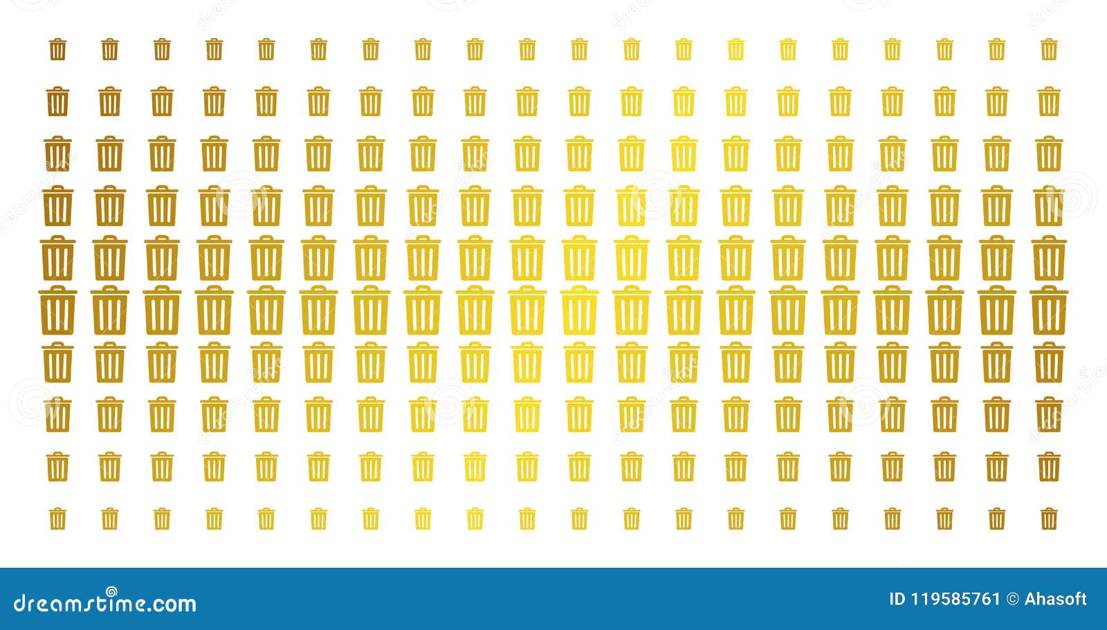 Dustbin Gold Halftone Array Stock Vector - Illustration of recycling ...