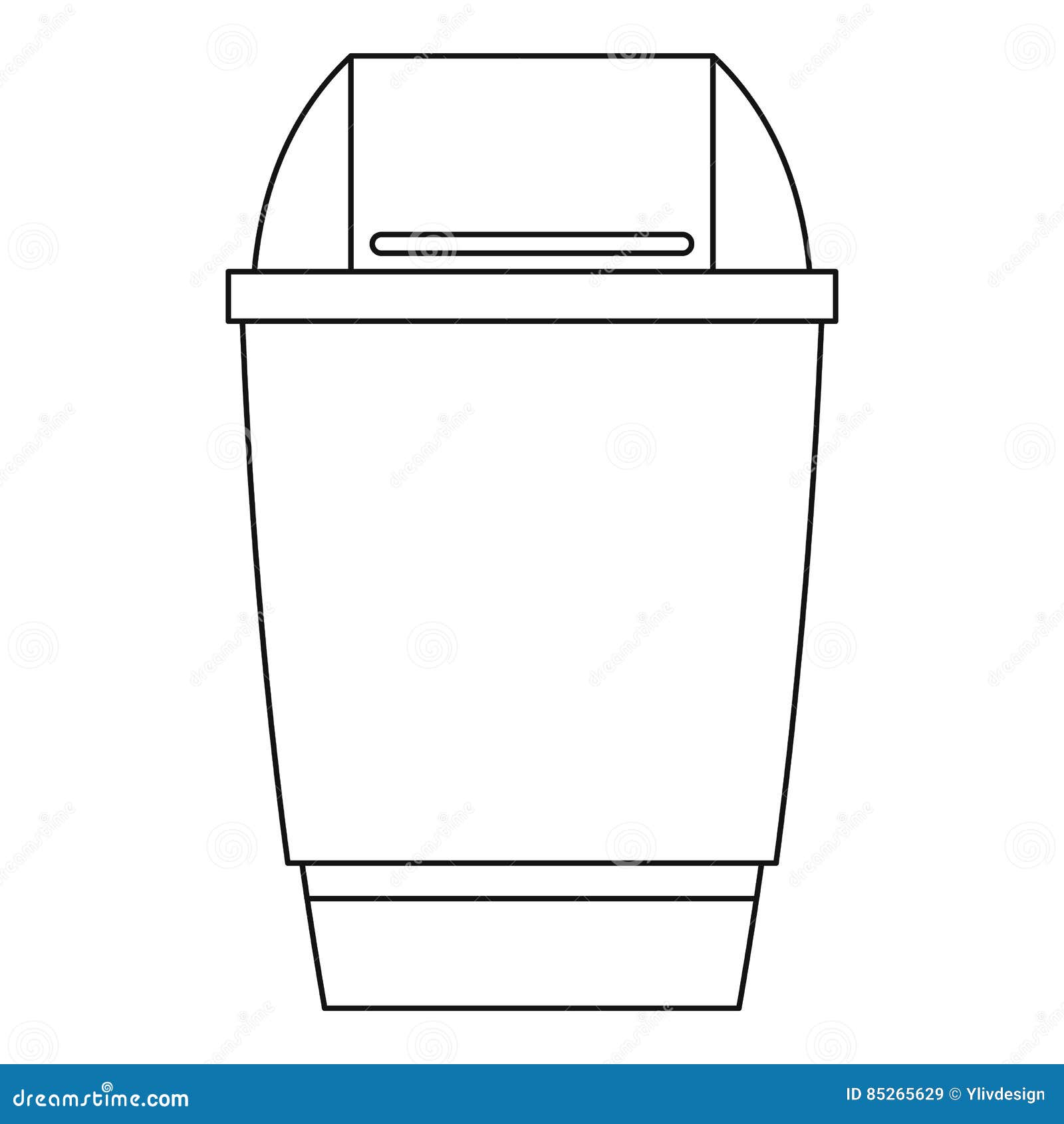 Dustbin Icon, Outline Style Stock Vector - Illustration of recycling ...