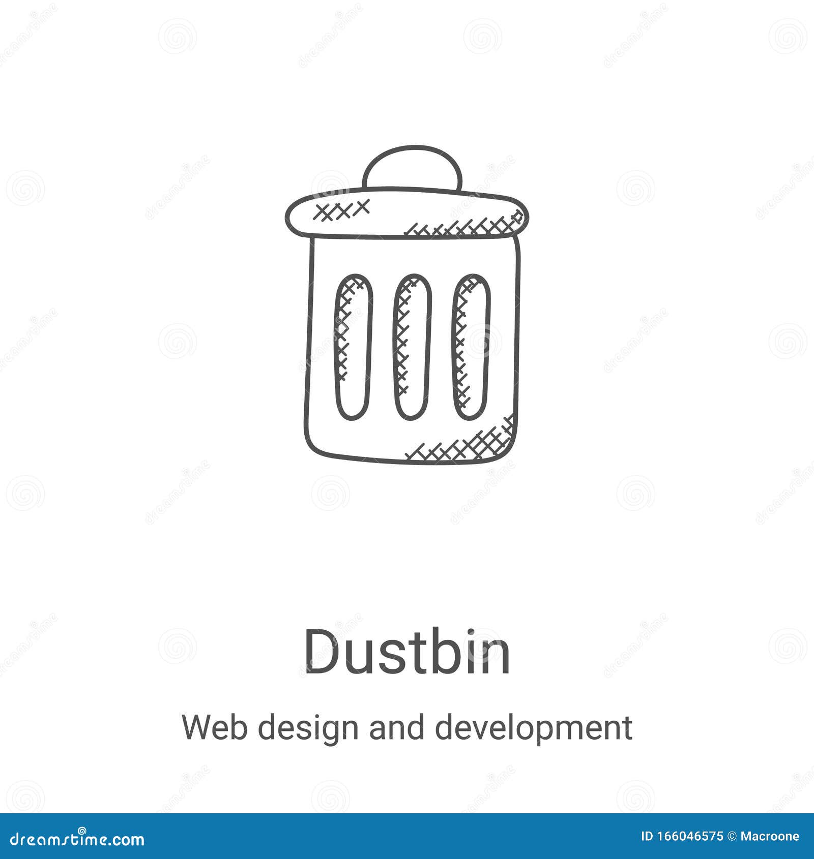 Dustbin Icon Vector from Web Design and Development Collection. Thin ...