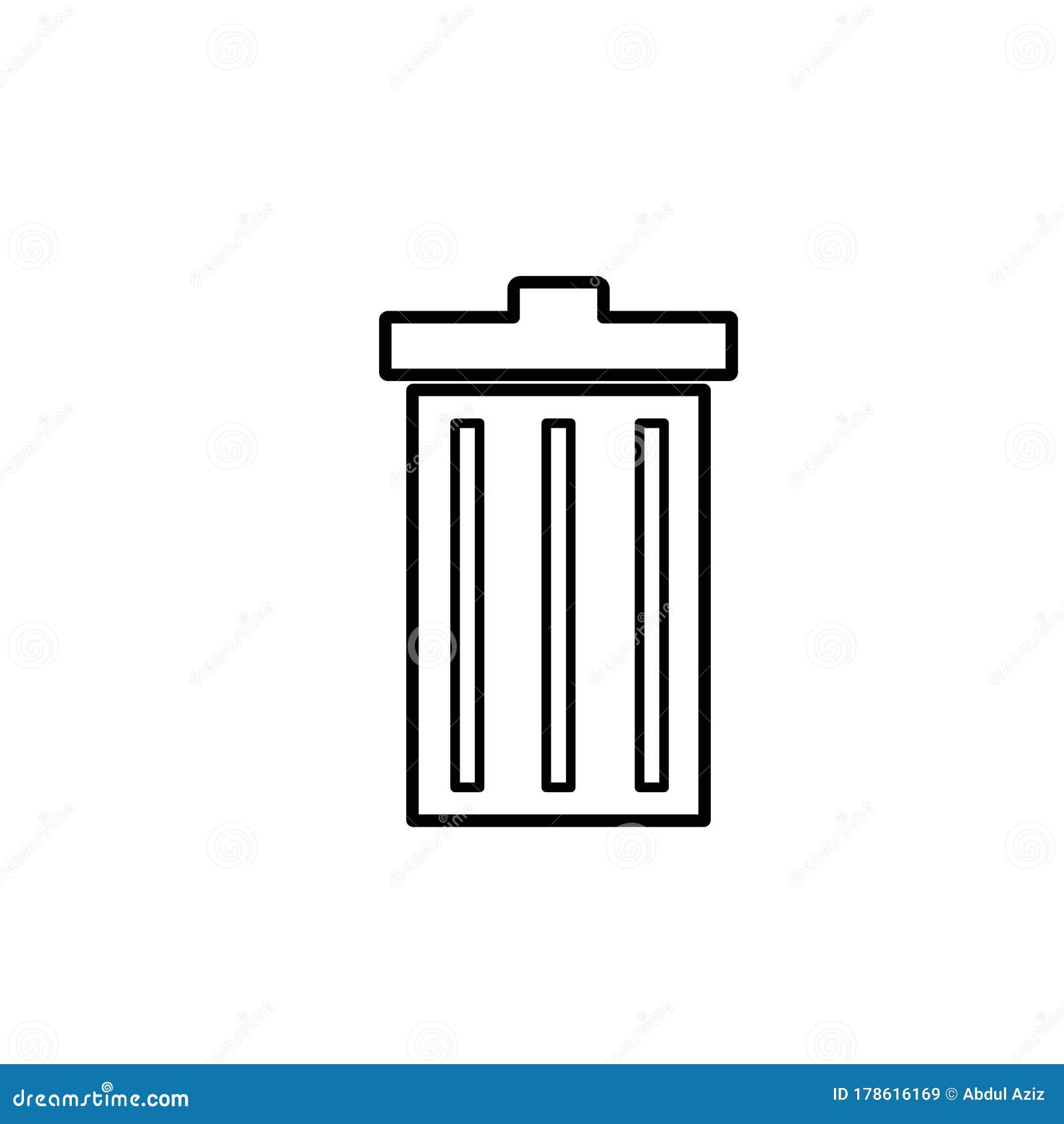 Dustbin Illustration Logo Vector Free Stock Vector - Illustration of ...