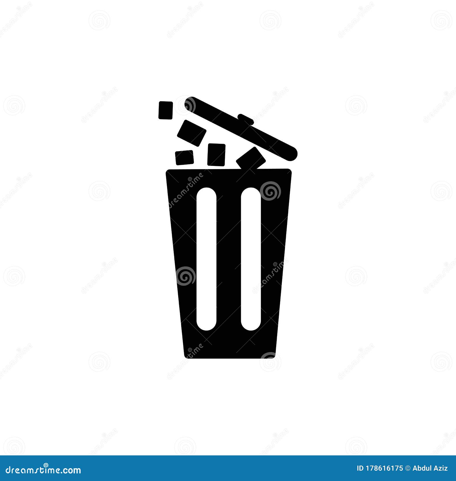 Dustbin Illustration Logo Vector Free Stock Vector - Illustration of ...