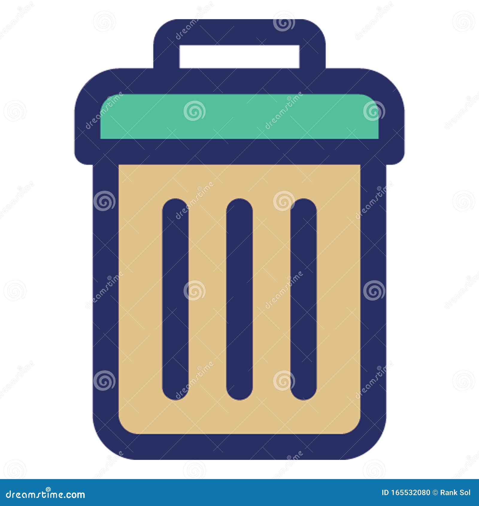 Dustbin Isolated Vector with Outline Icon Which Can Easily Modify or ...