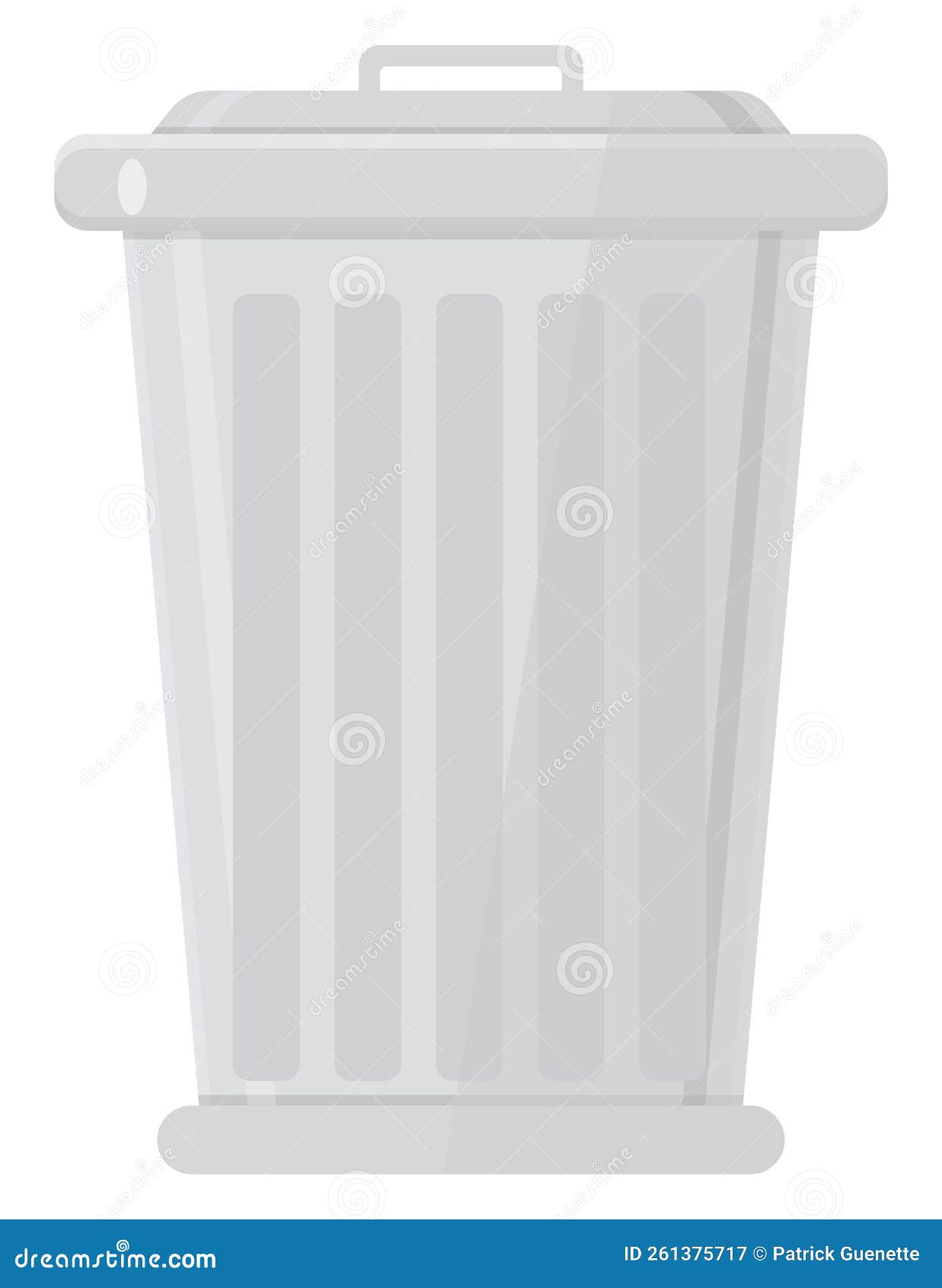 Dustbin metal, icon stock vector. Illustration of trash - 261375717