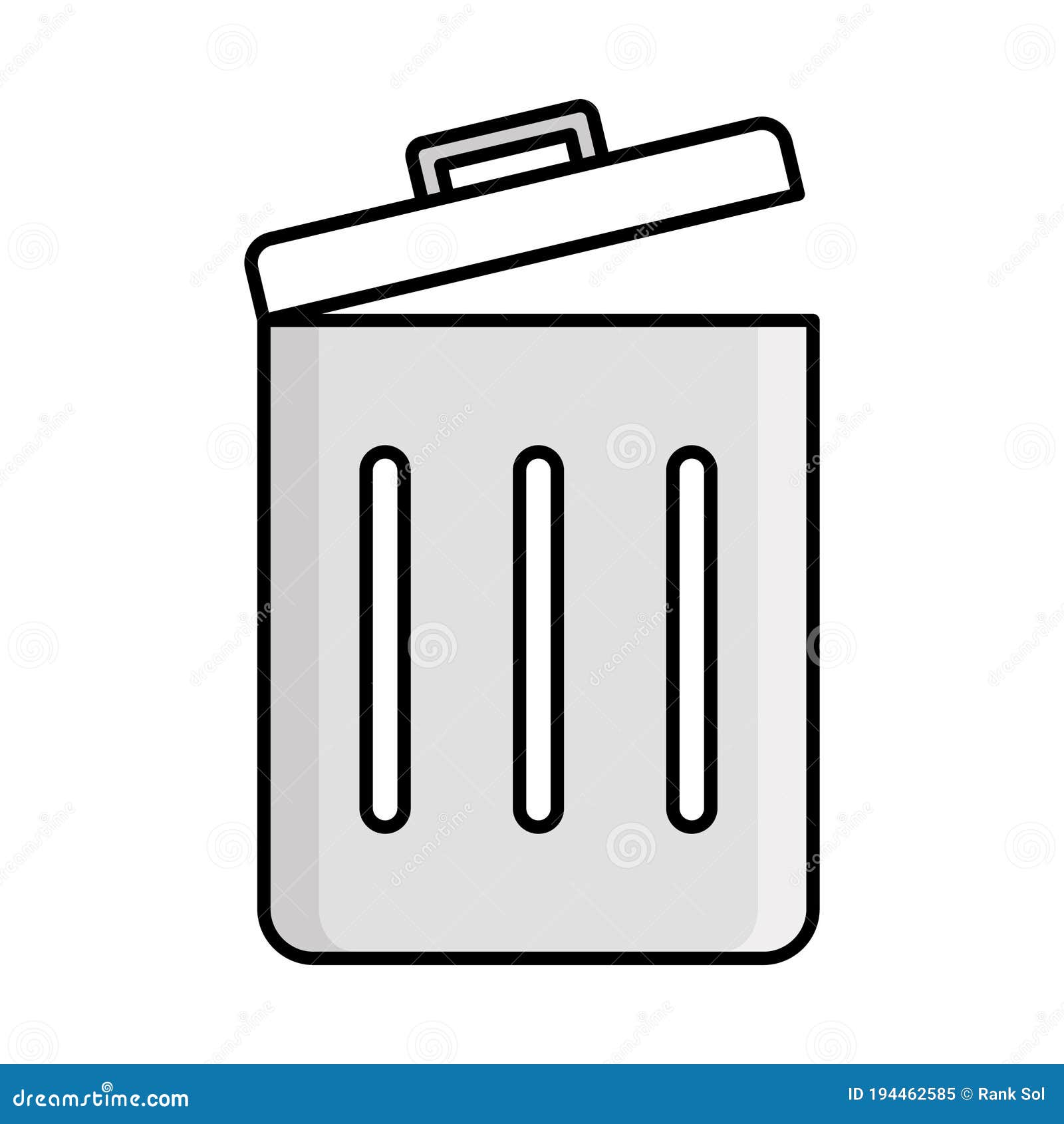 Dustbin Outline with Fill Color Vector Icon Which Can Easily Modify or ...