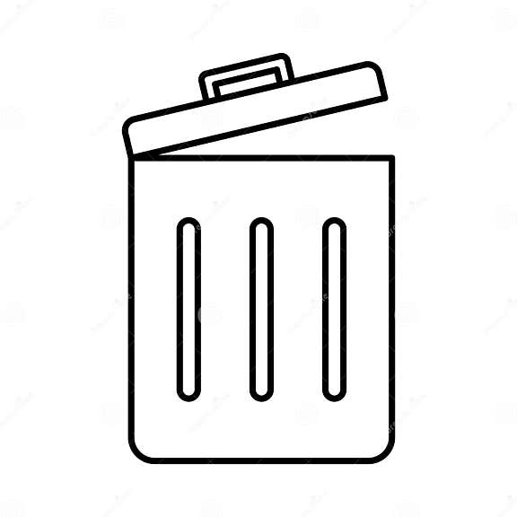 Dustbin Outline Vector Icon Which Can Easily Modify or Edit Stock ...