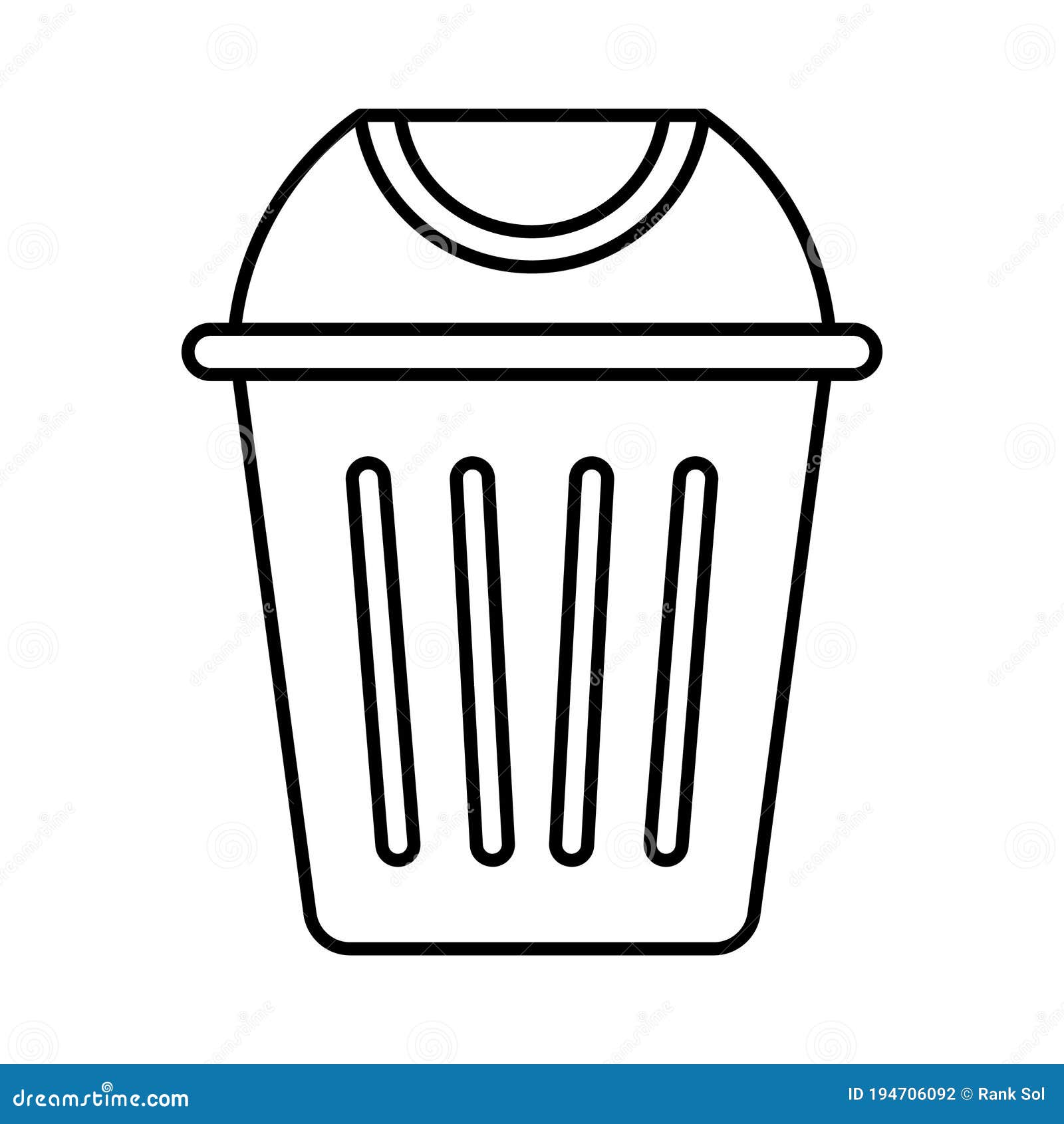 Dustbin Outline Vector Icon Which Can Easily Modify or Edit Stock ...