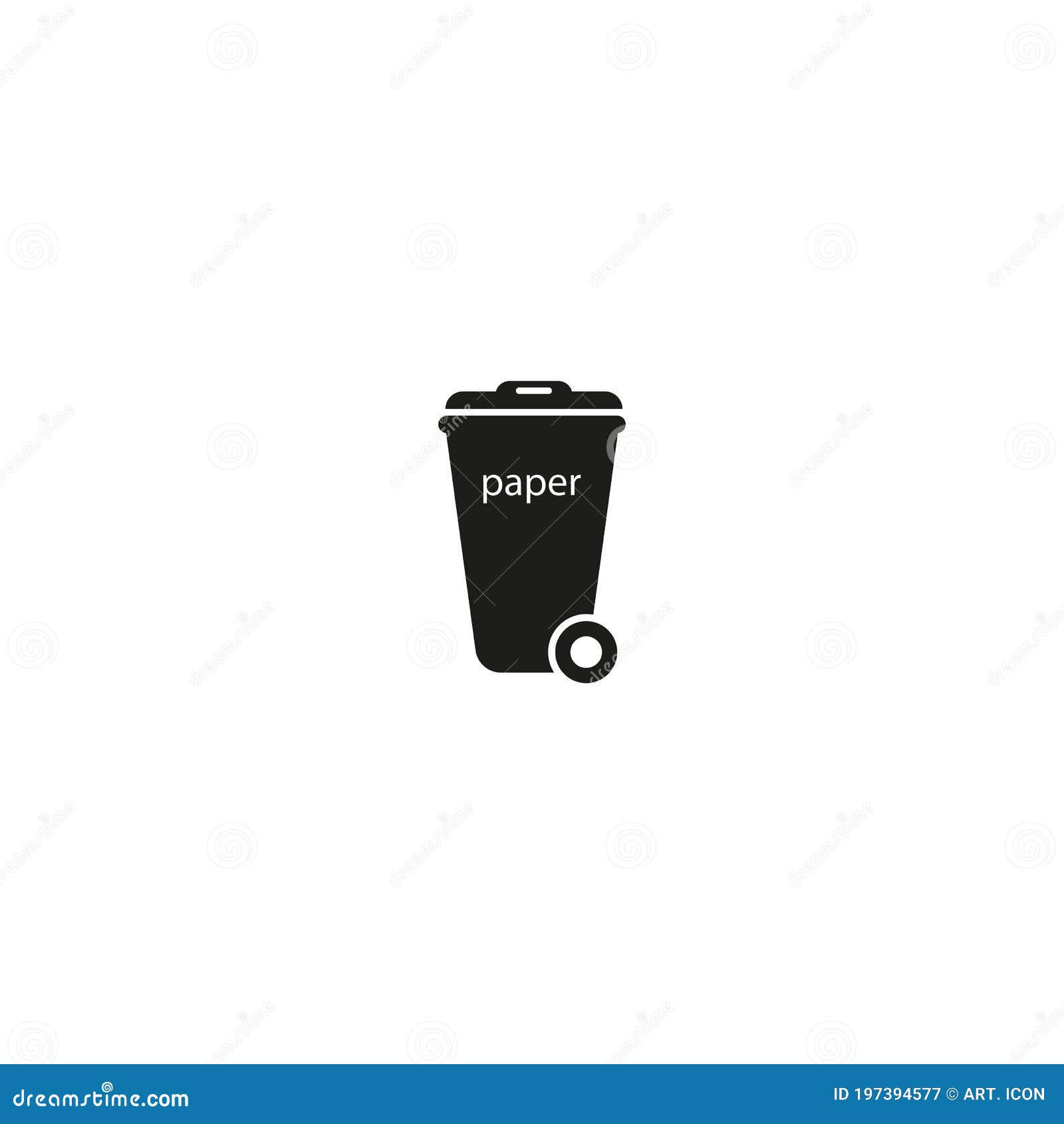 Dustbin vector icon stock vector. Illustration of green - 197394577