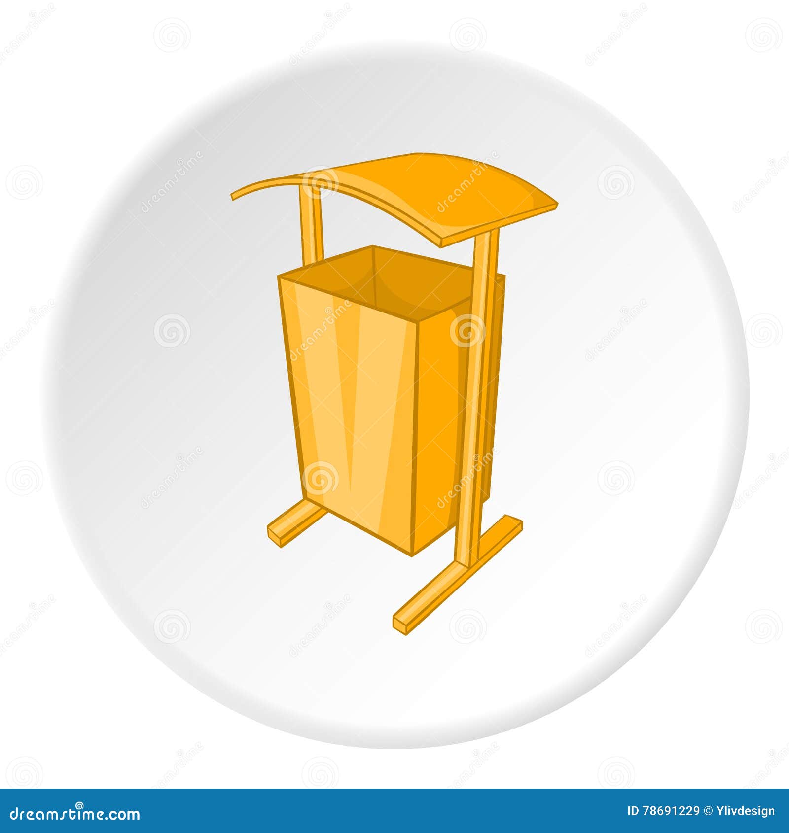 Dustbin for Public Spaces Icon, Cartoon Style Stock Vector ...