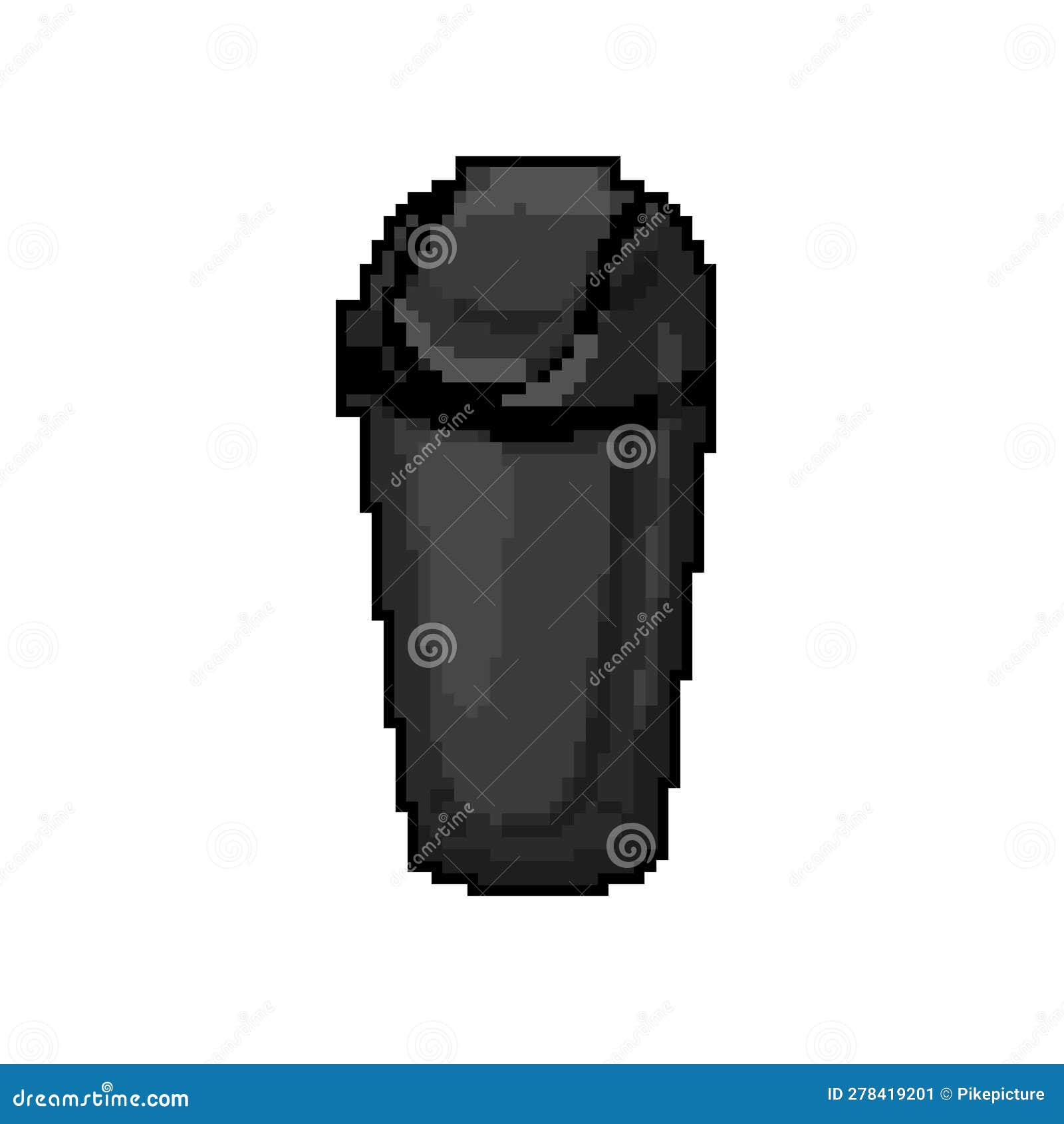 Garbage Bag Pixel Art. Rubbish Black Sack 8 Bit. Vector Illustration ...