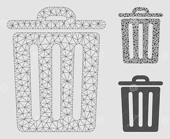 Dustbin Vector Mesh 2D Model and Triangle Mosaic Icon Stock Vector ...