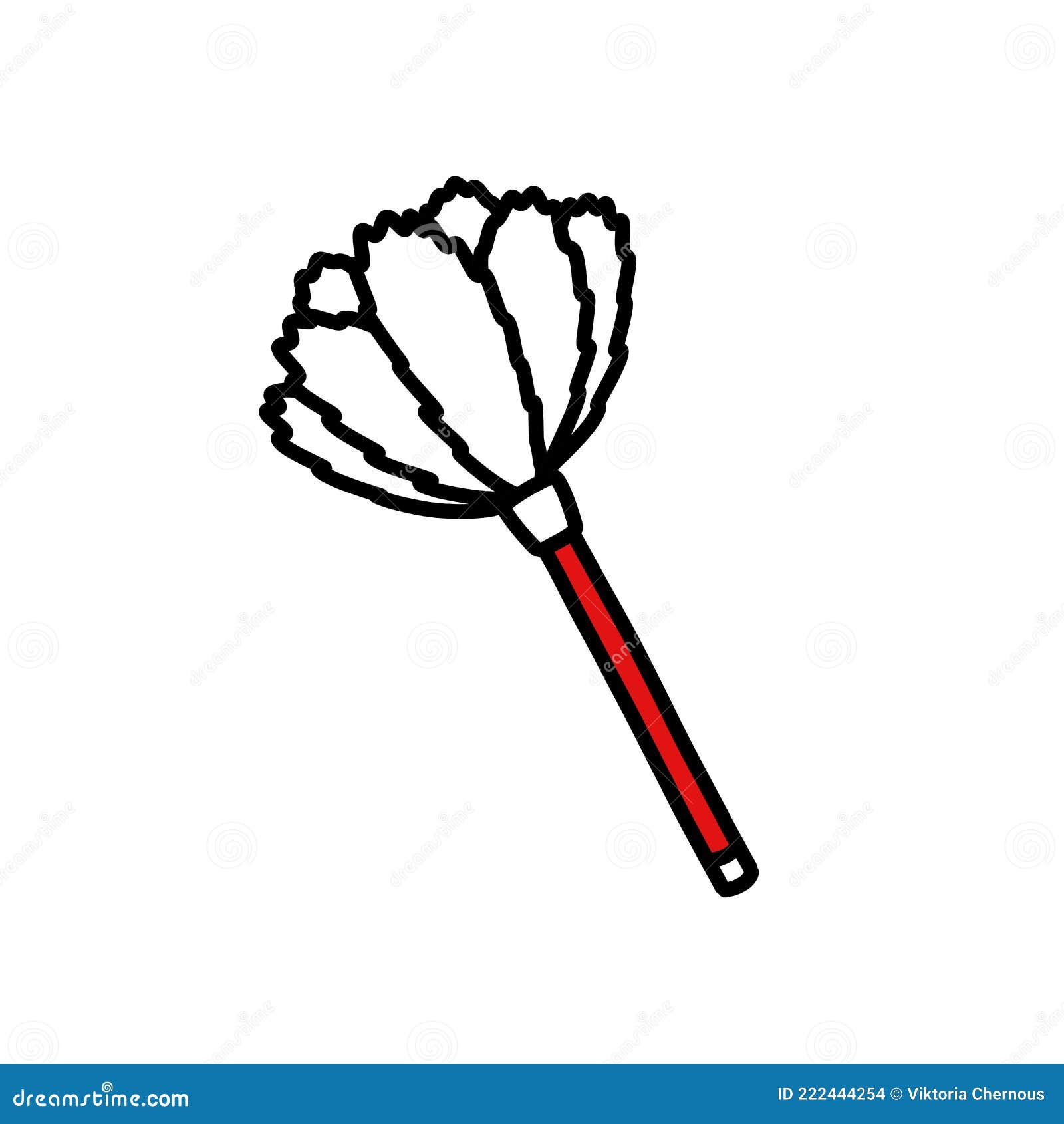 Duster Brush Doodle Icon, Vector Color Line Illustration Stock Vector ...
