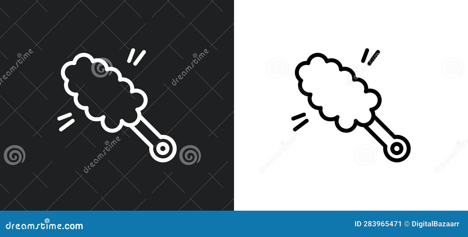 Duster Outline Icon in White and Black Colors. Duster Flat Vector Icon from Cleaning Collection ...