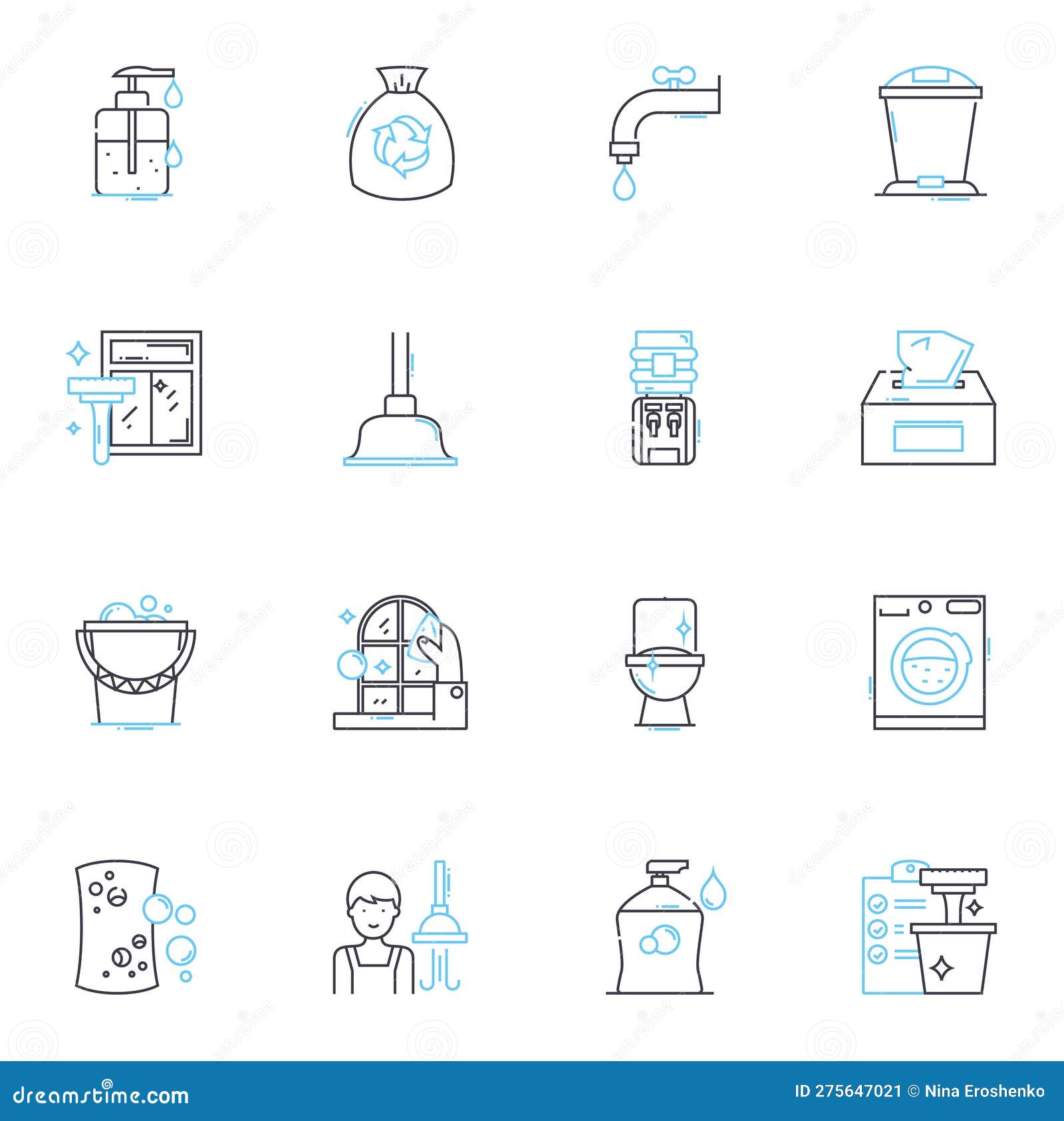 Man Dusting Furniture In Living Room Vector Illustration Housework