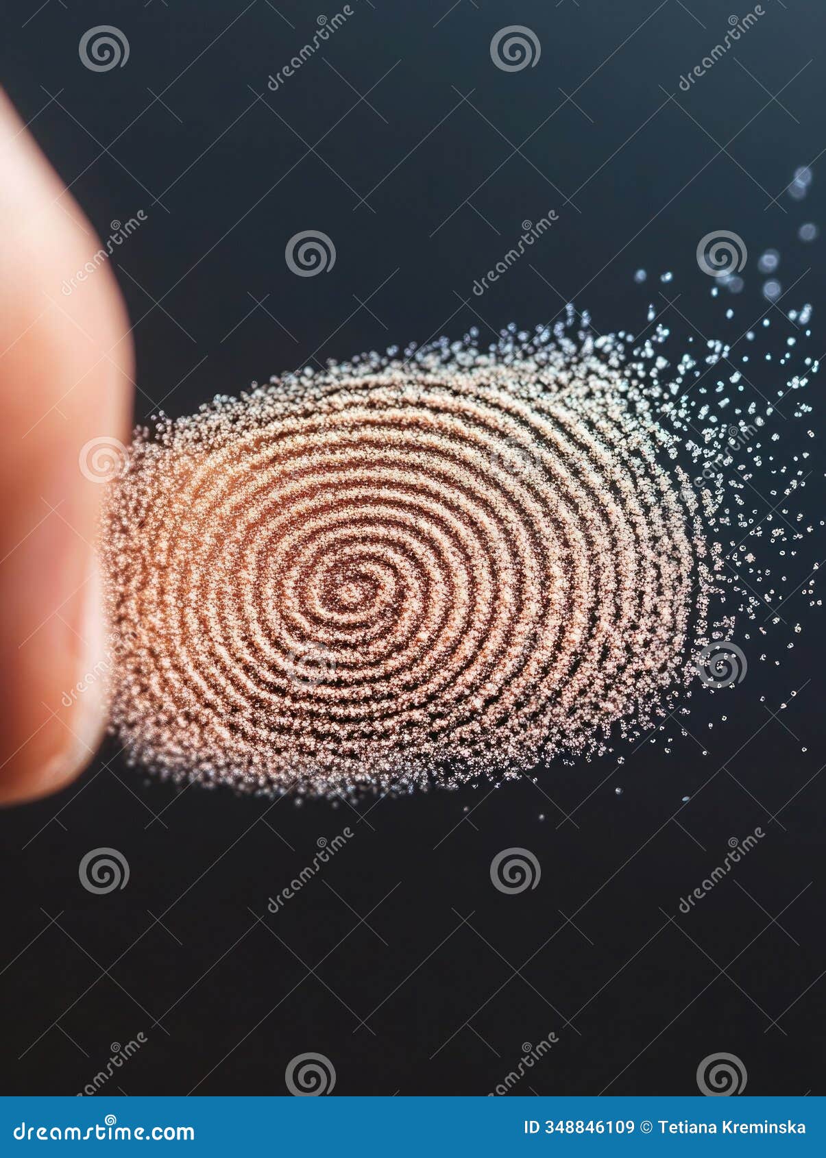Dusting a Fingerprint on a Dark Surface Stock Illustration ...