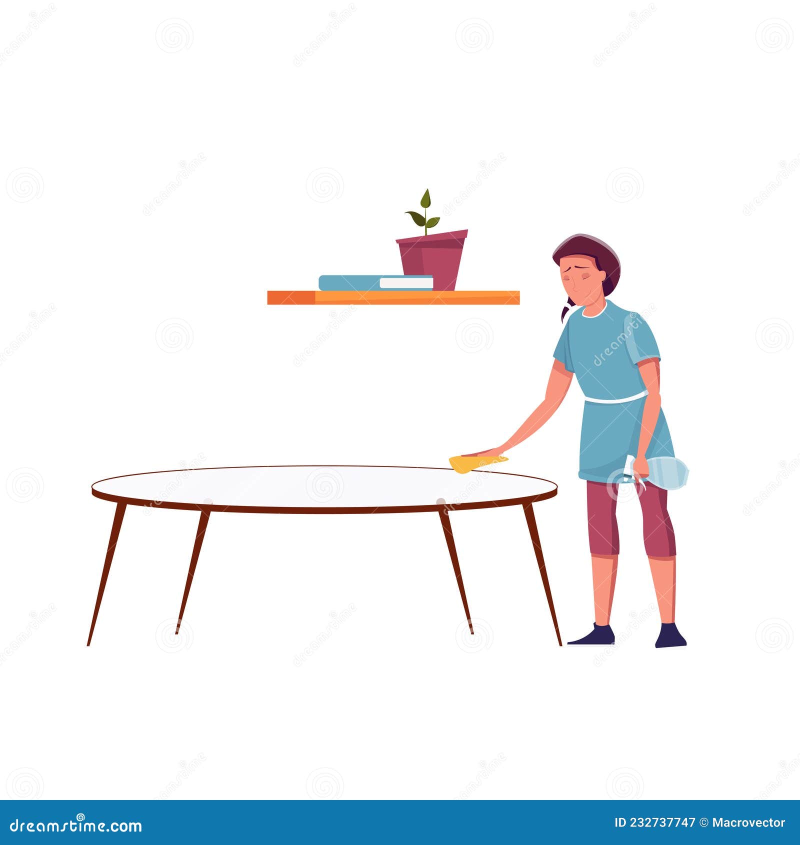 Dusting Flat Illustration stock vector. Illustration of apartment ...