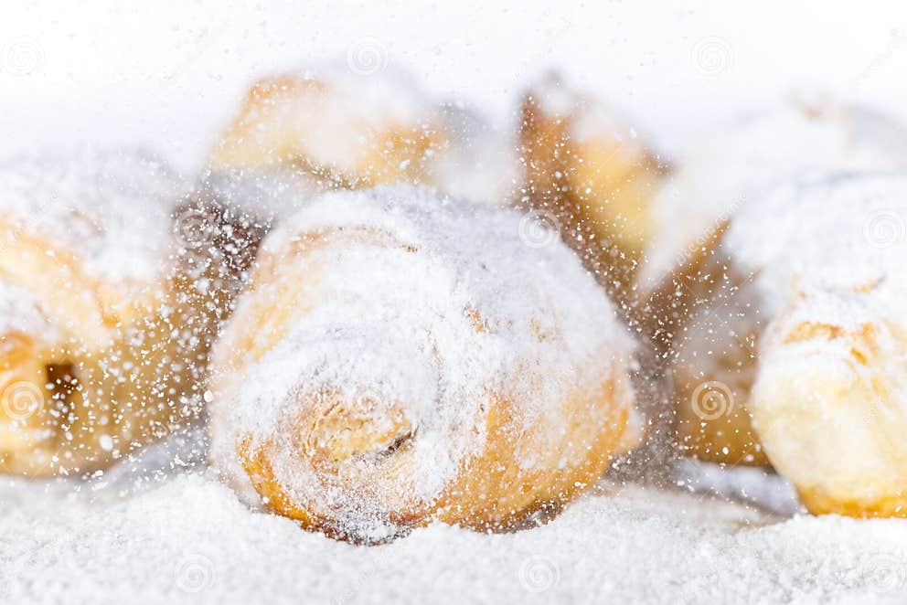 Dusting Icing Sugar Over Puff Pastry Stock Image - Image of garnish ...